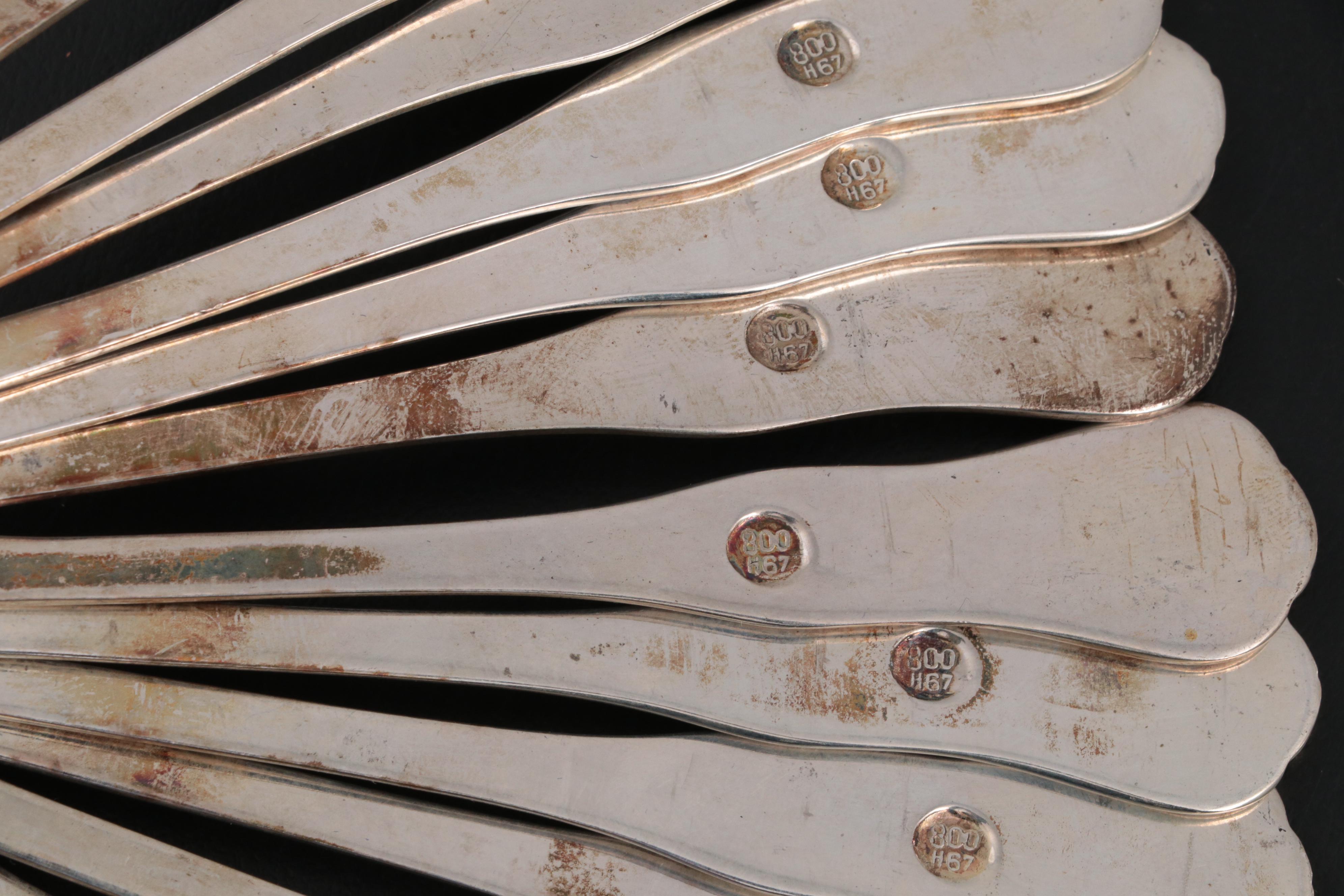 Konstantinos Nikolaidis Greek 800 Silver Floral Motif Demitasse Spoons ...