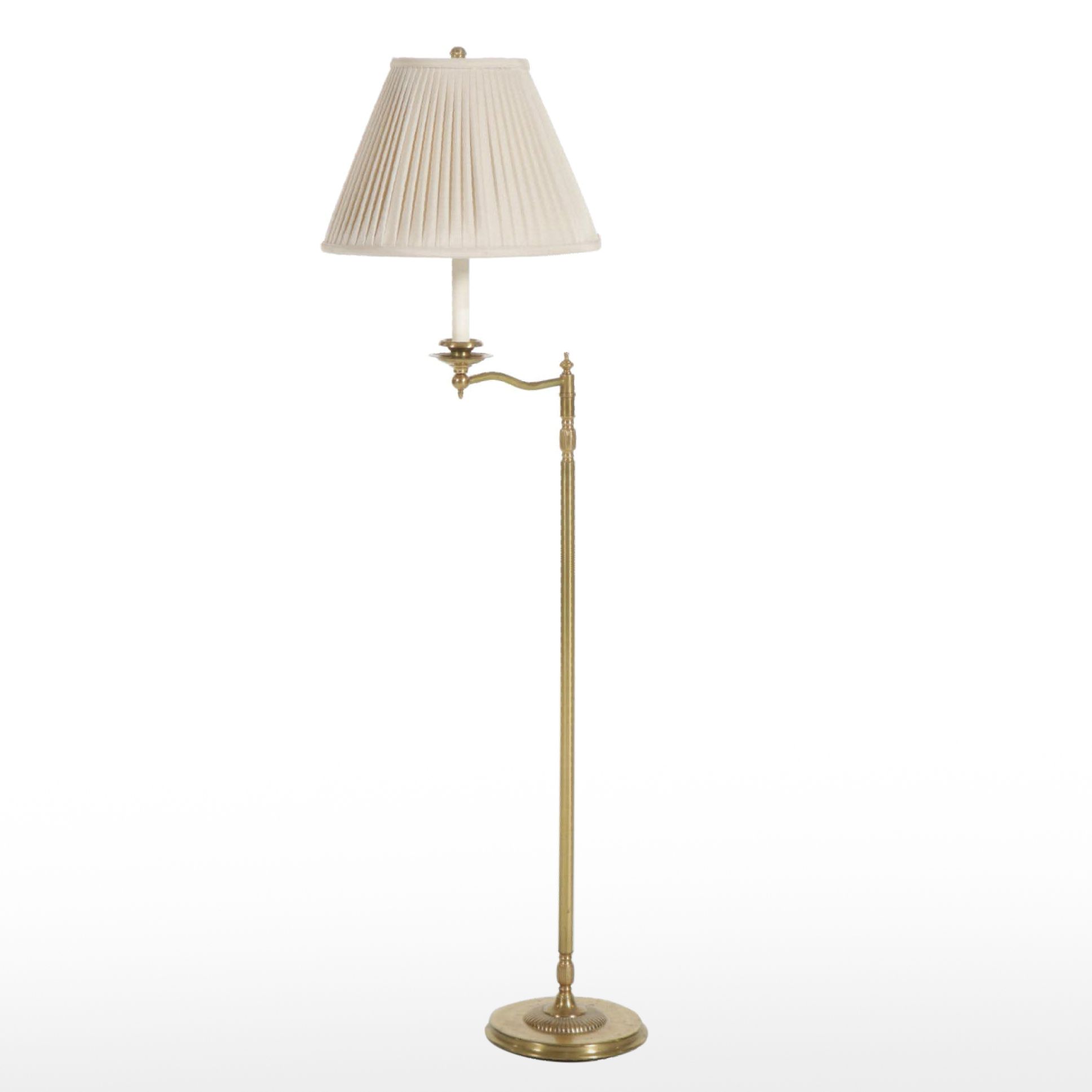 Frederick Cooper Swing Arm Brass Floor Lamp, Mid to Late 20th Century ...