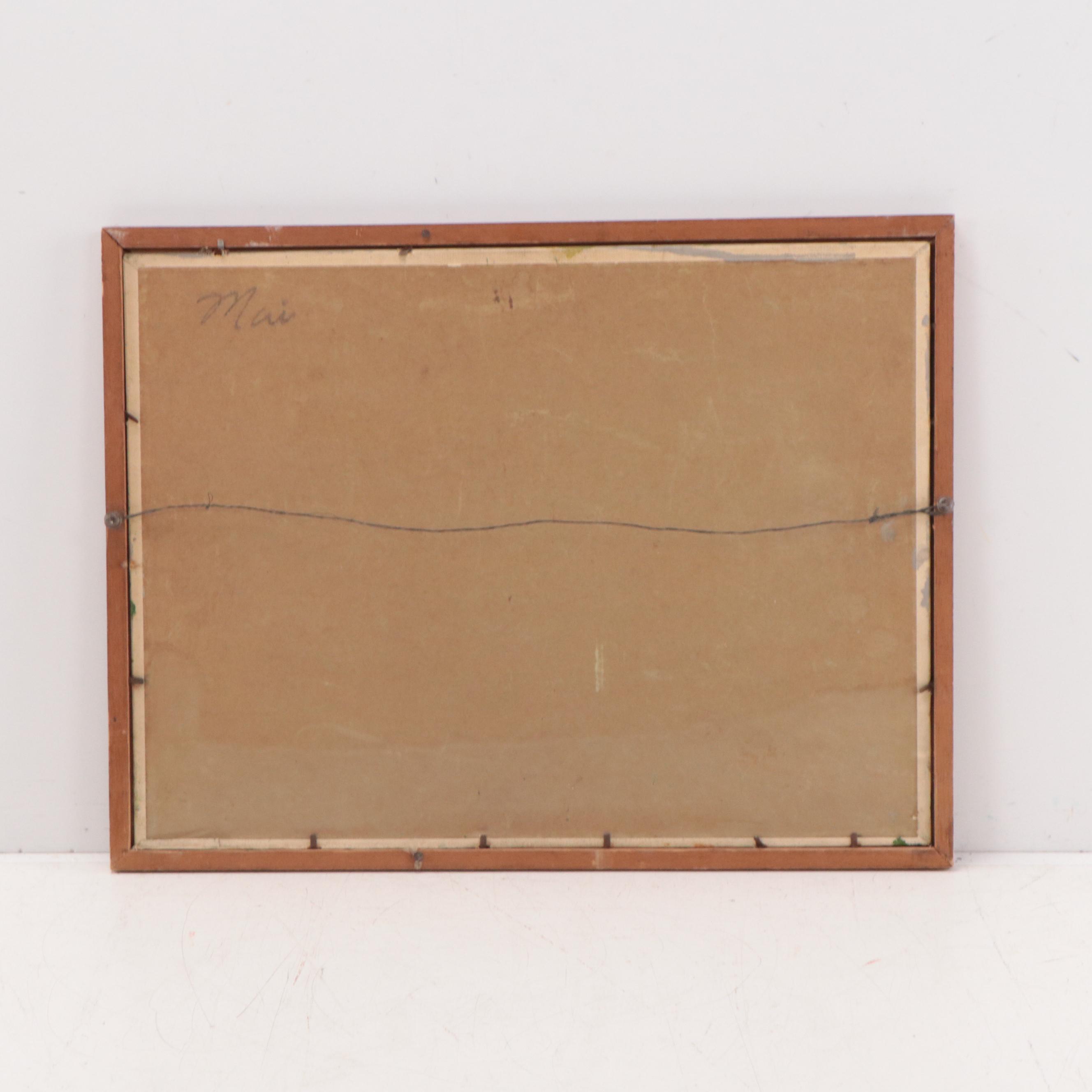 Mai Hoffer Oil Painting of Pond Landscape, Late 20th Century | EBTH