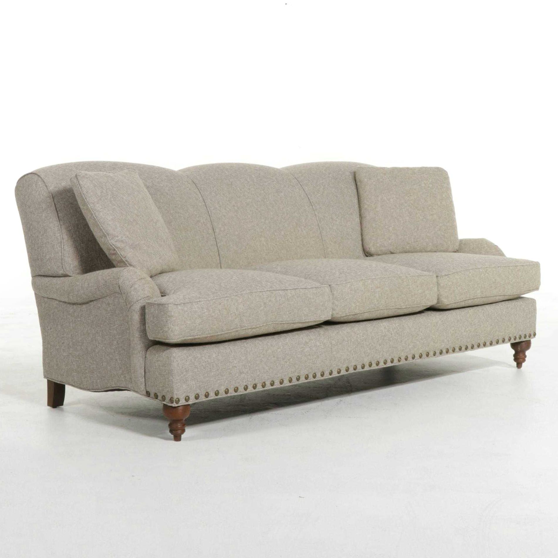 Arhaus Cambridge Collection Sofa with Nailhead Trim and Throw Pillows | Everything But The House