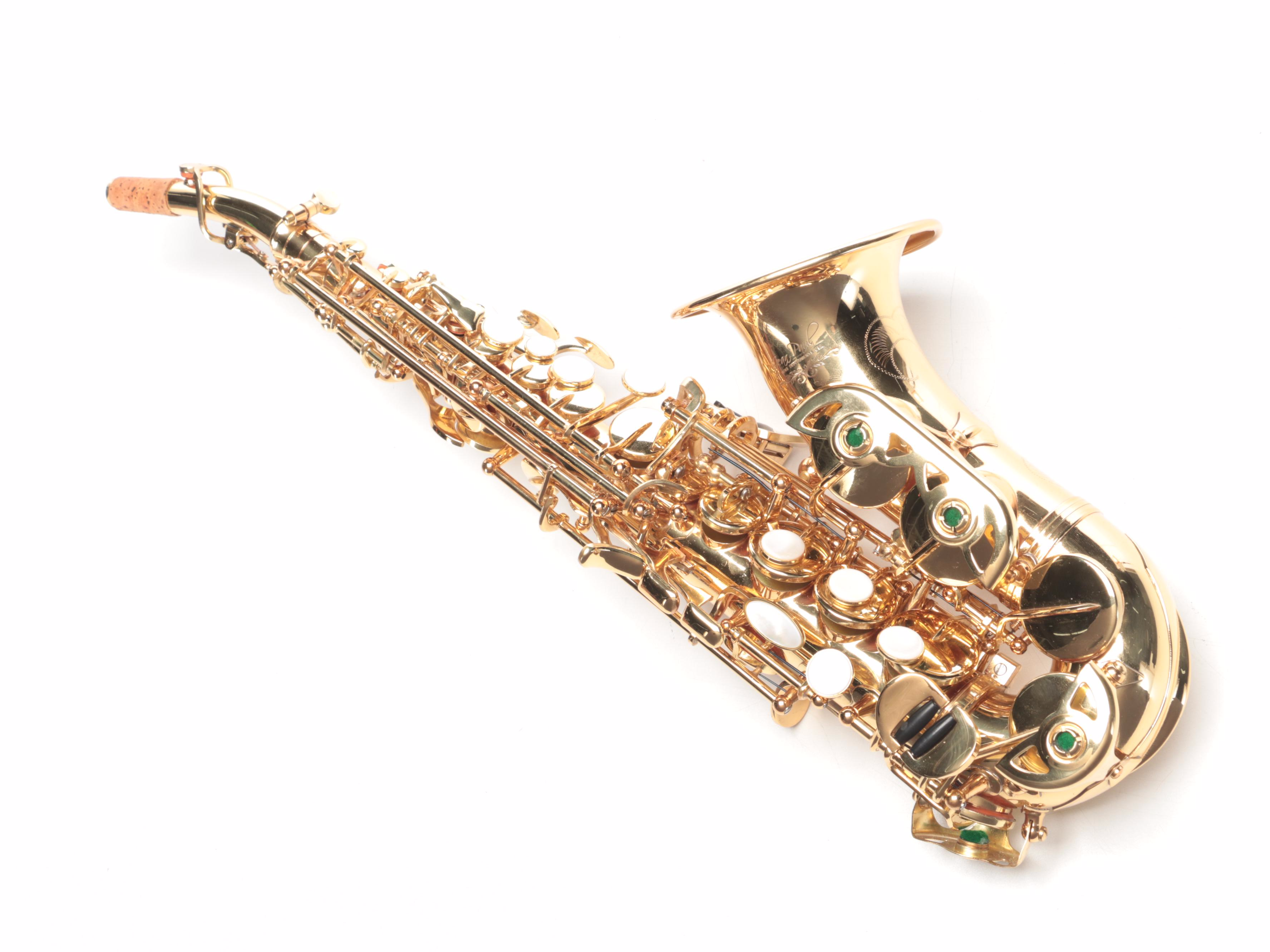 Jean Paul Brass Curved Soprano Saxophone with Mother-of-Pearl Inlay ...