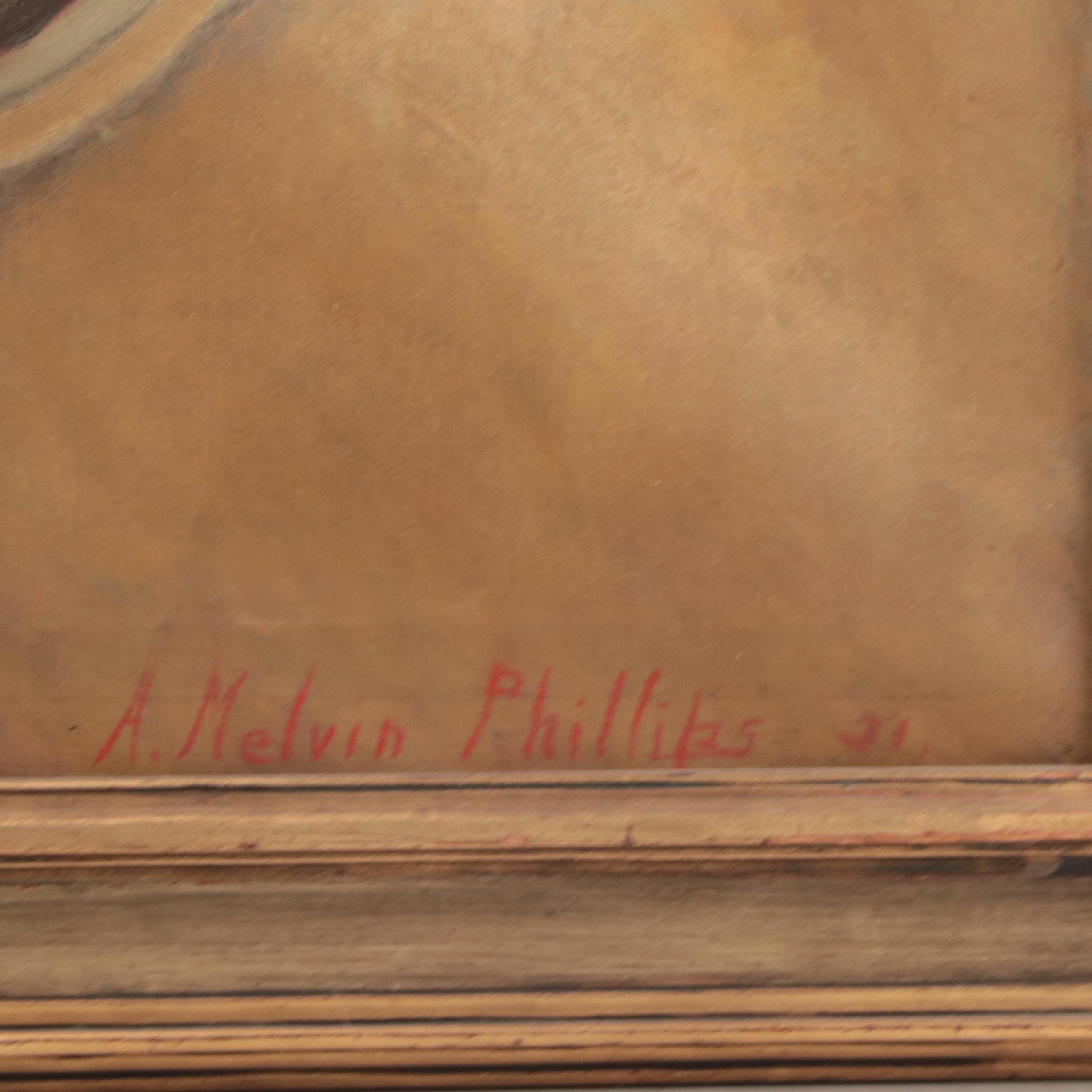 A. Melvin Phillips Oil Painting Portrait of Woman in Repose, 1921 | EBTH