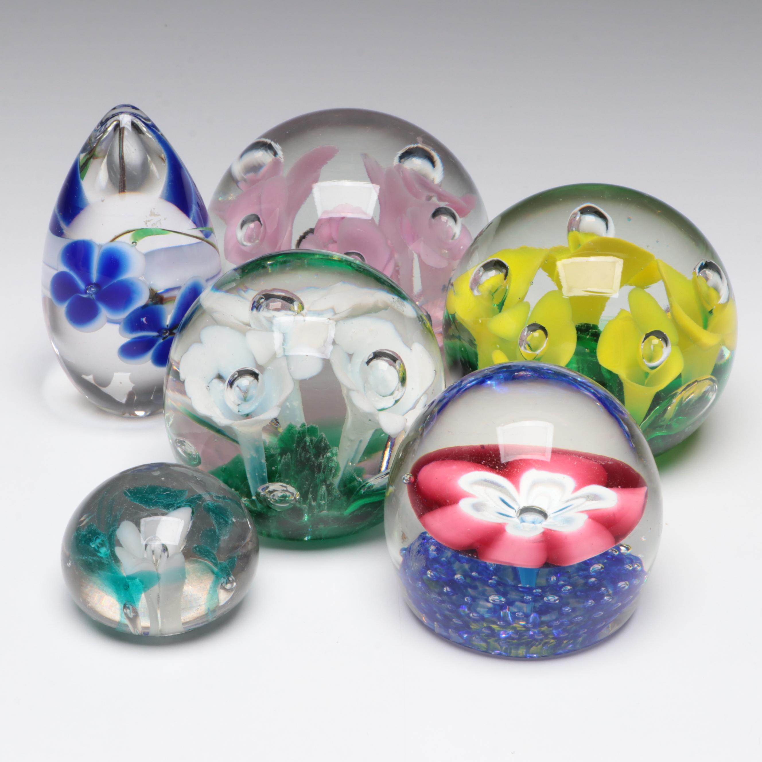 Joe St. Clair with Other Art Glass Paperweights, Mid to Late 20th ...