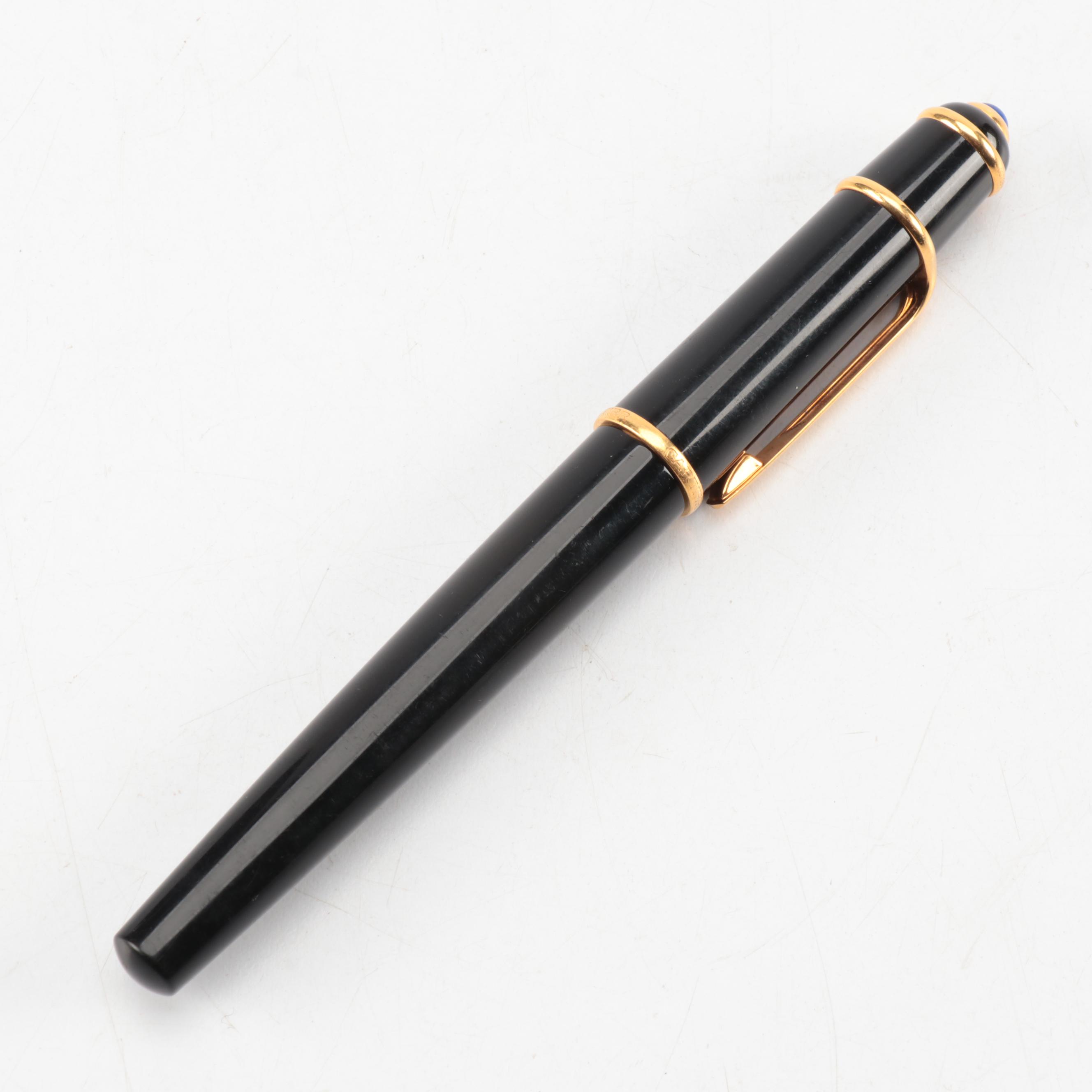 Cartier Diabolo de Cartier Gold-Plated Black Resin Ballpoint Pen ...