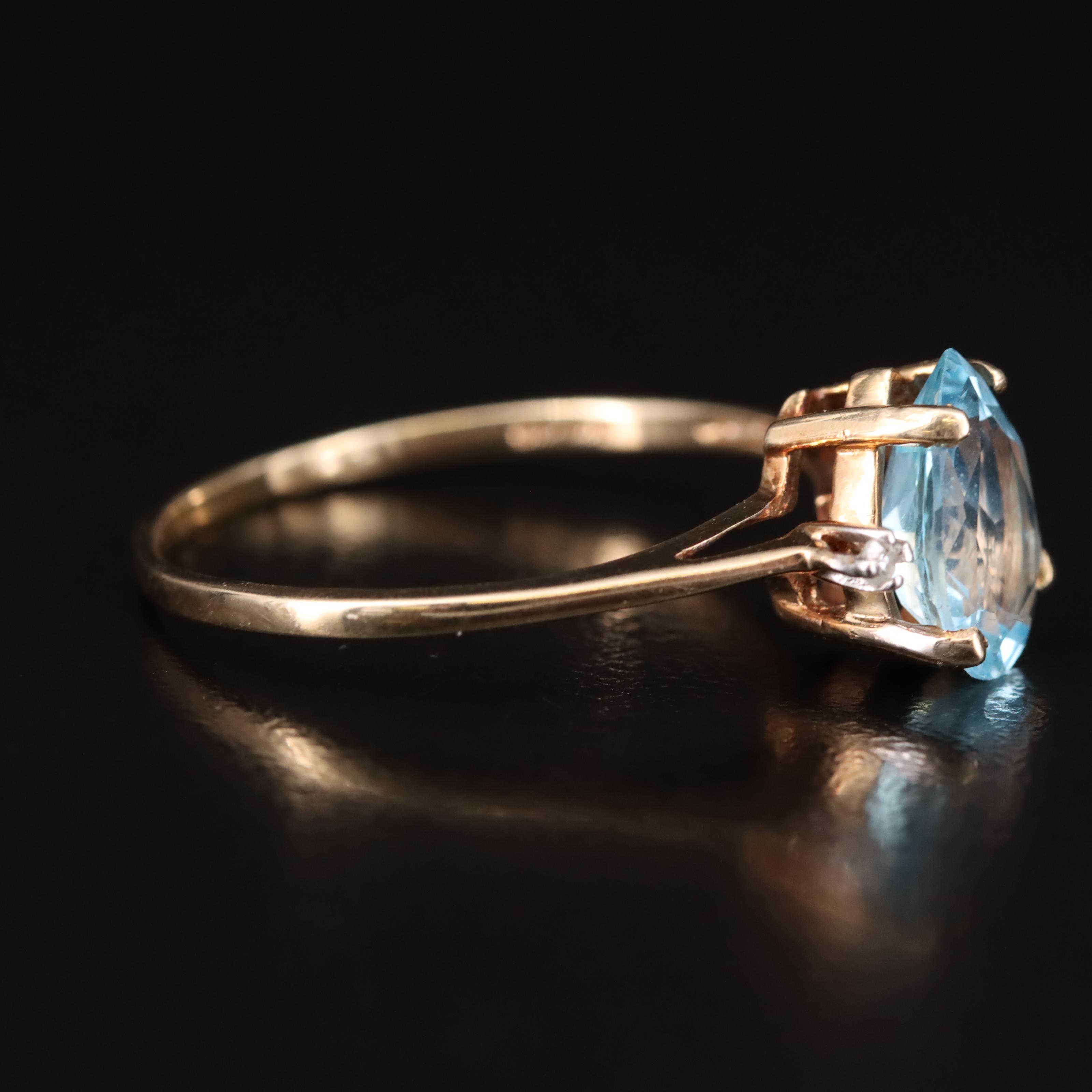 10K Sky Blue Topaz and Diamond Ring | EBTH