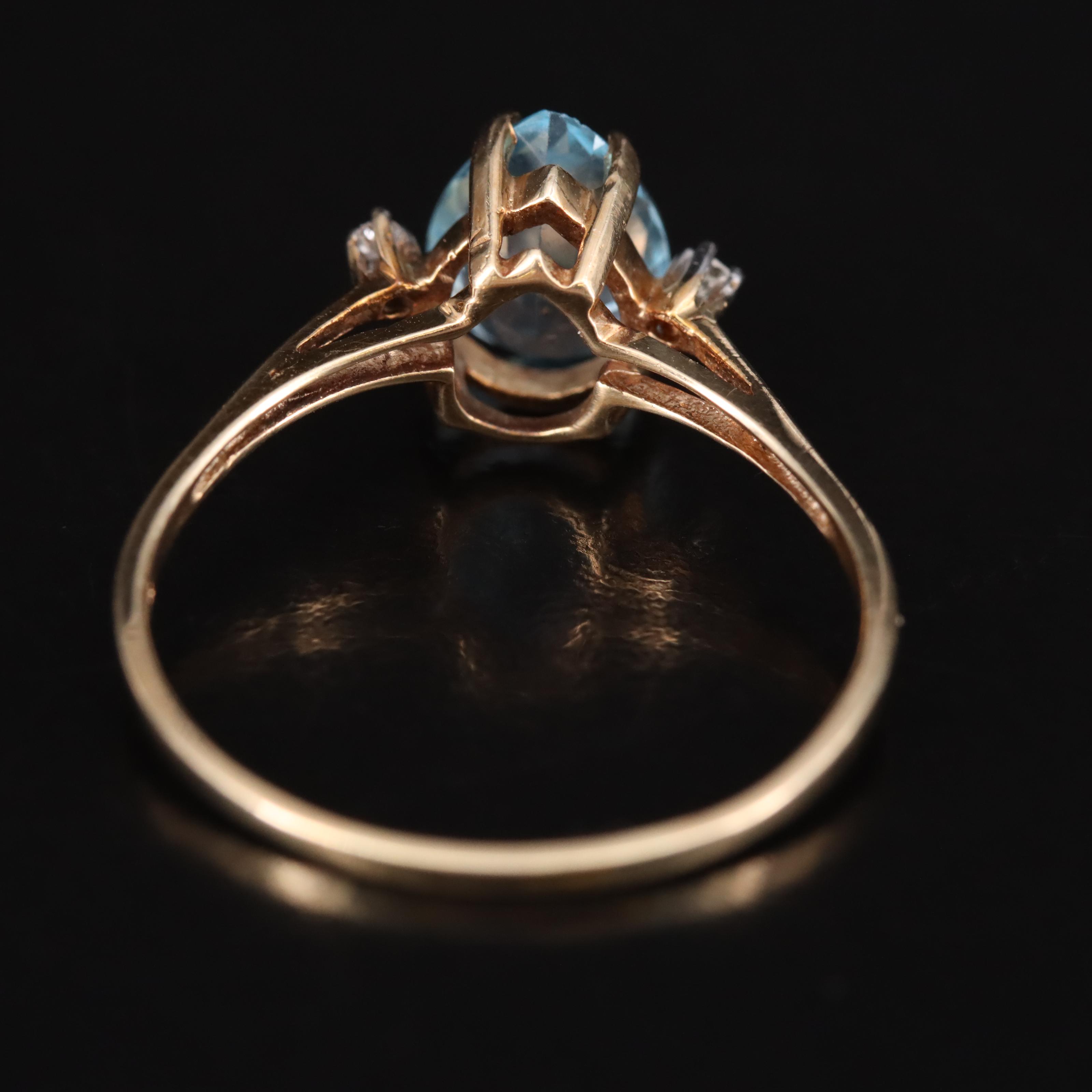 10K Sky Blue Topaz and Diamond Ring | EBTH