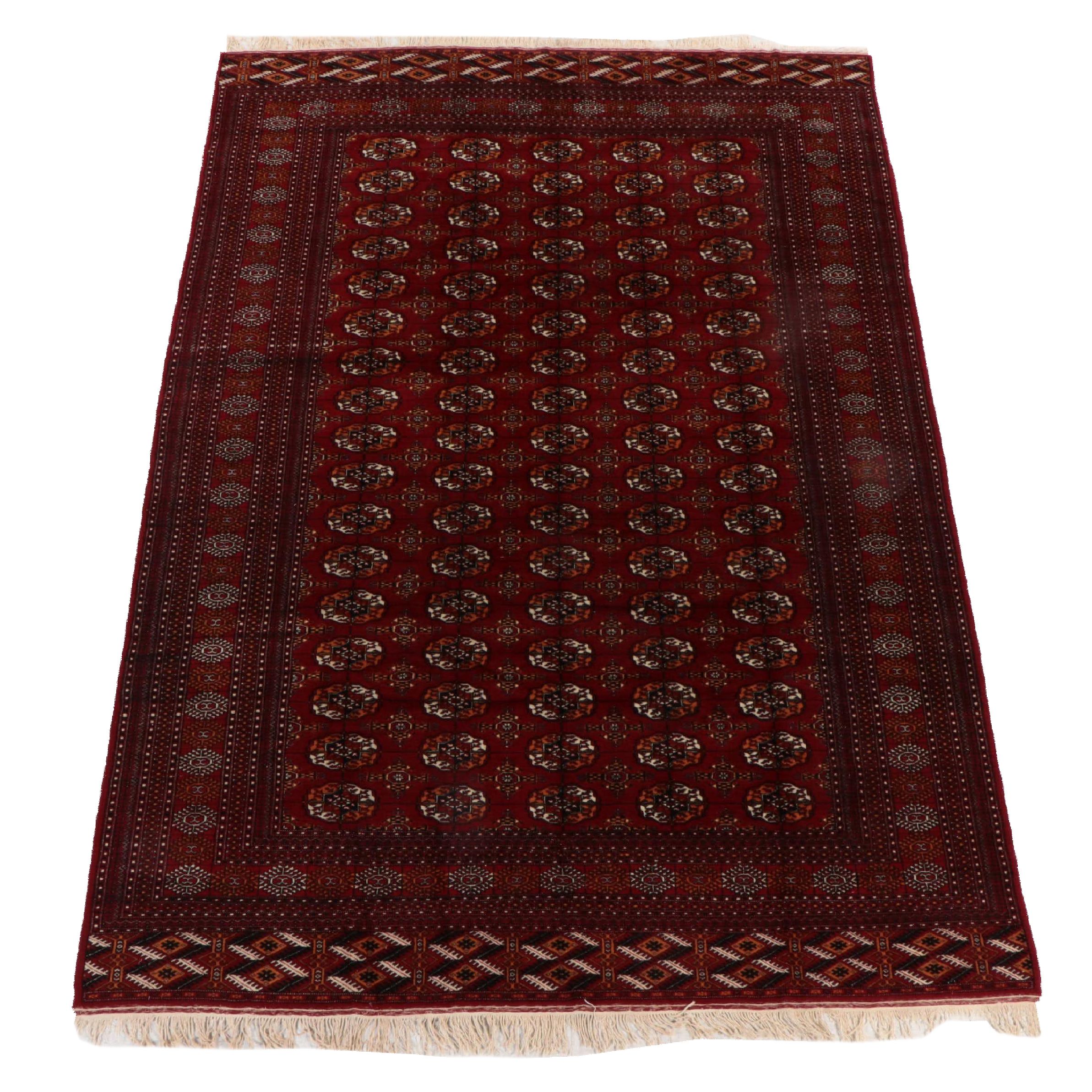 7'5 x 11'4 Hand-Knotted Afghan Baluch Turkmen Gul Area Rug | EBTH