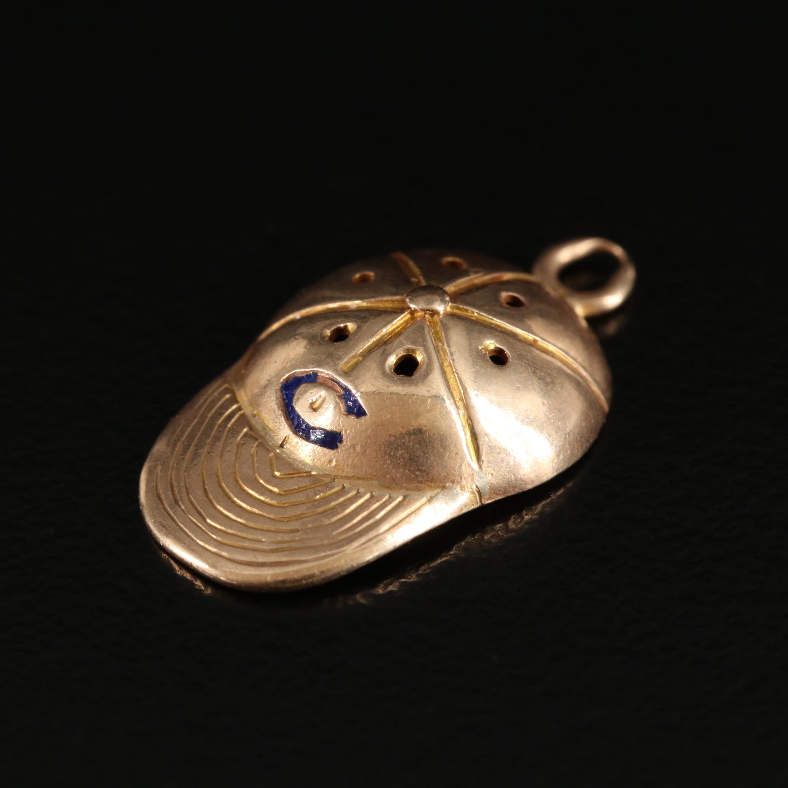 Vintage 10K "C" Baseball Cap Charm | EBTH