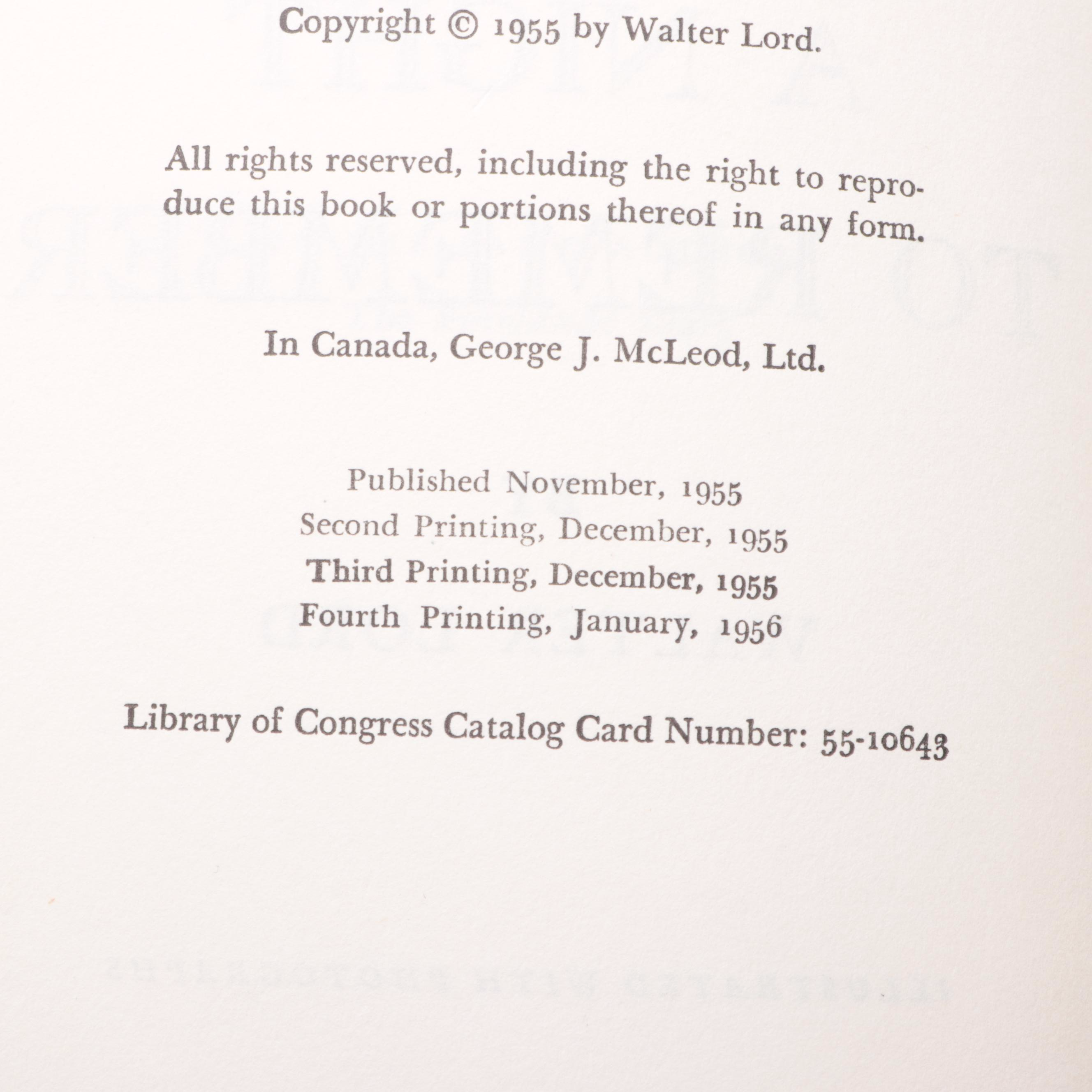 "A Night to Remember" by Walter Lord with Titanic Board Game and More ...