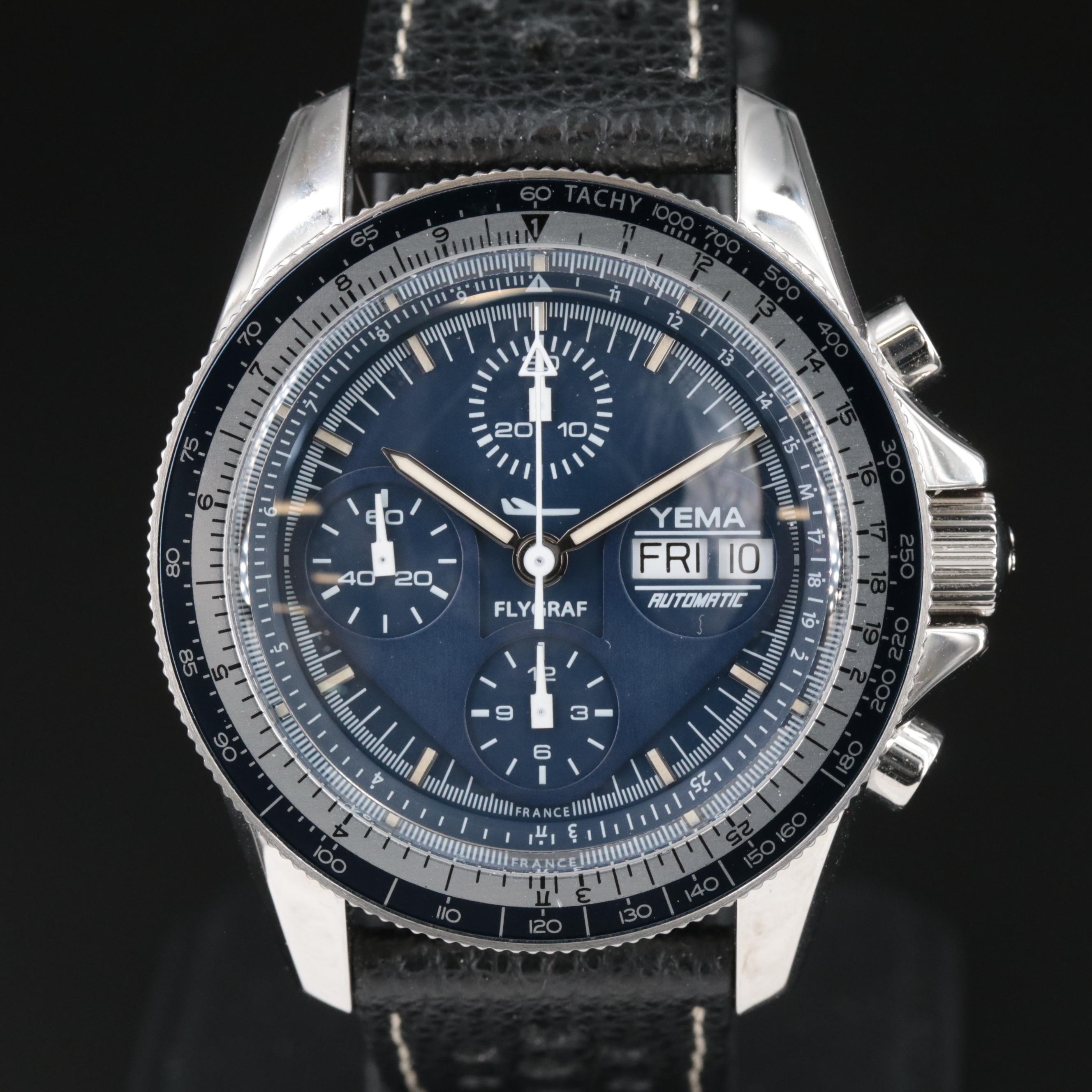 Yema Flygraf Navigator Automatic 7750 Day-Date Chronograph Wristwatch ...