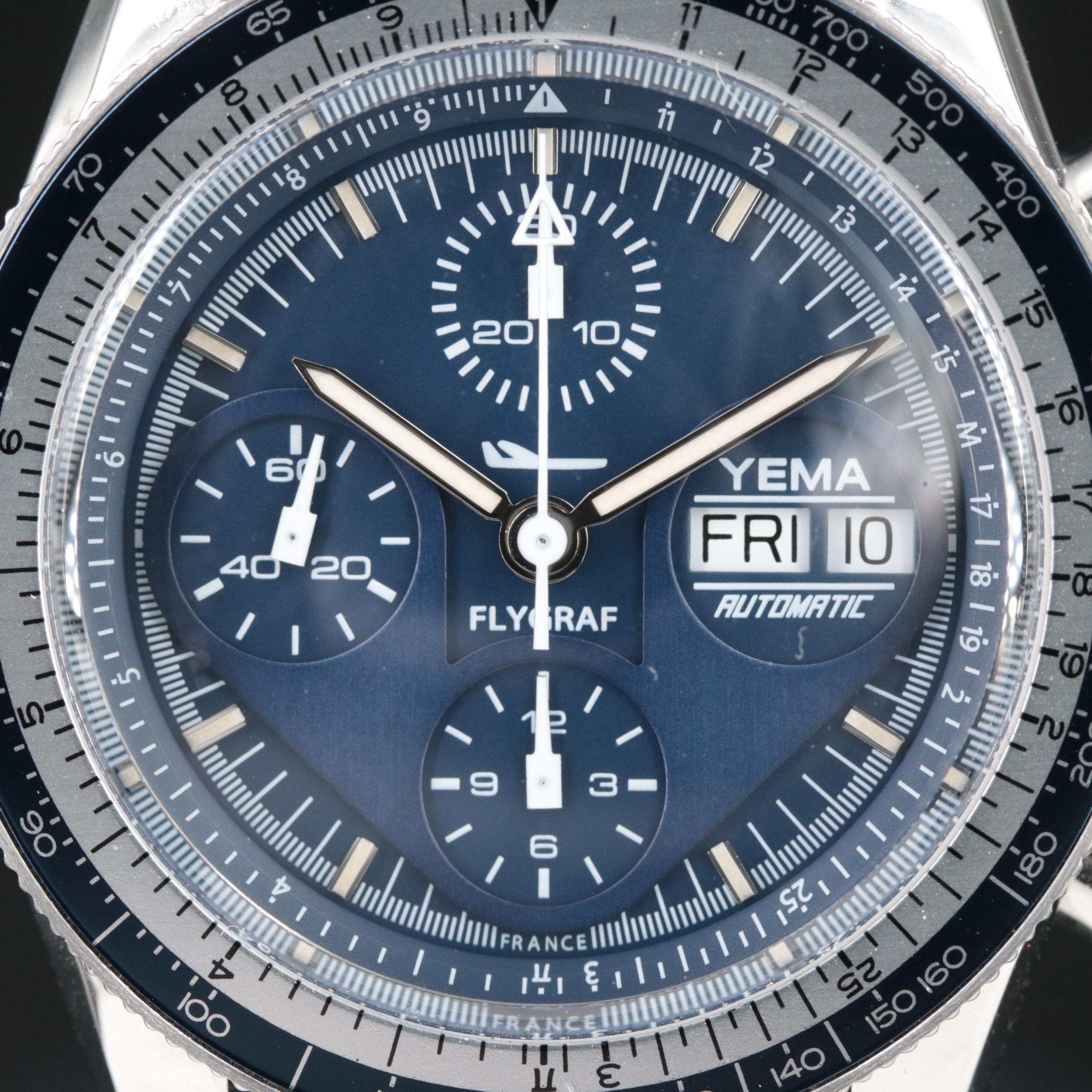 Yema Flygraf Navigator Automatic 7750 Day-Date Chronograph Wristwatch ...