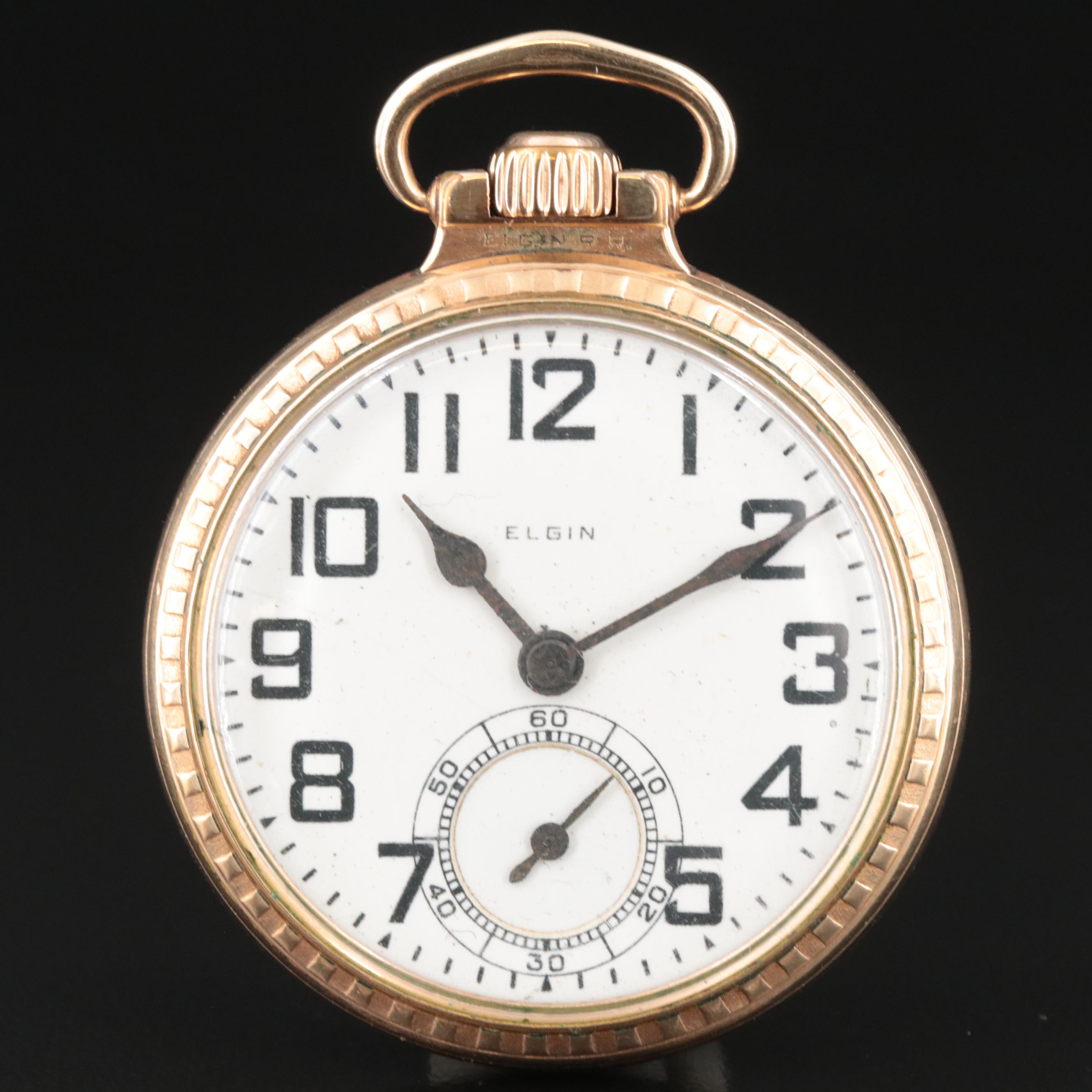 1925 Elgin Railroad-Grade Gold-Filled Pocket Watch | EBTH