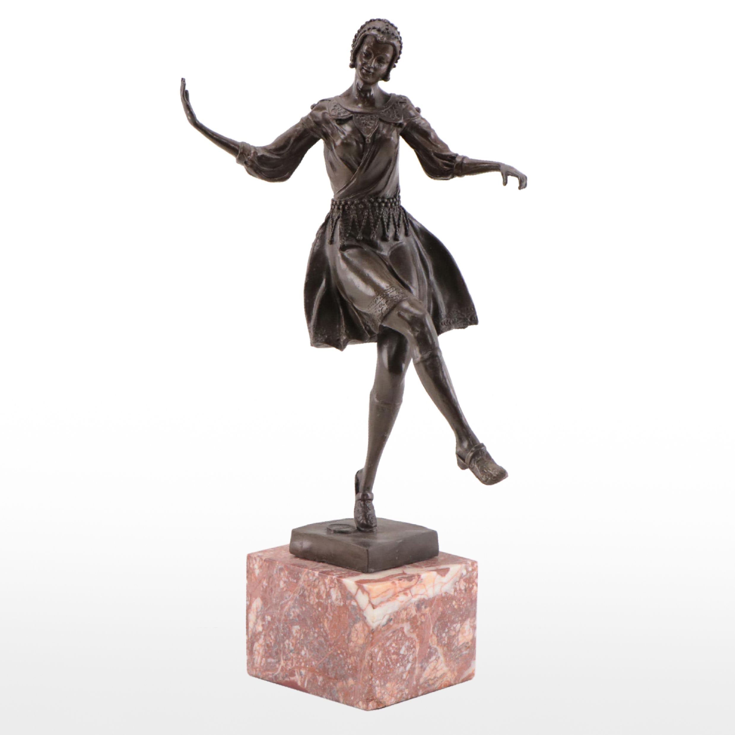 Bronze Sculpture of a Dancer After Joe Descomps | Everything But The House