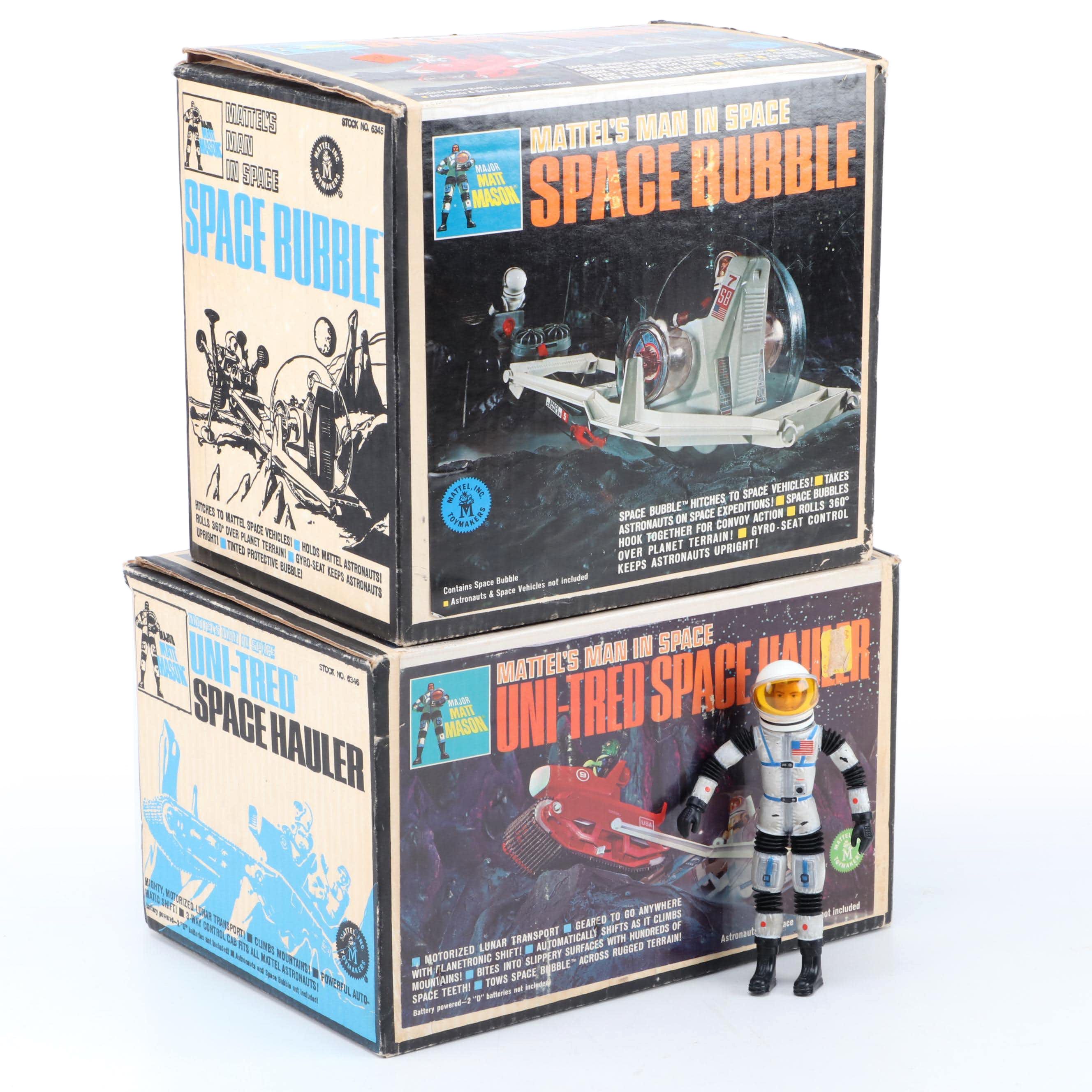Mattel's Man In Space Action Figure, Space Bubble, and Uni-Tred Space ...