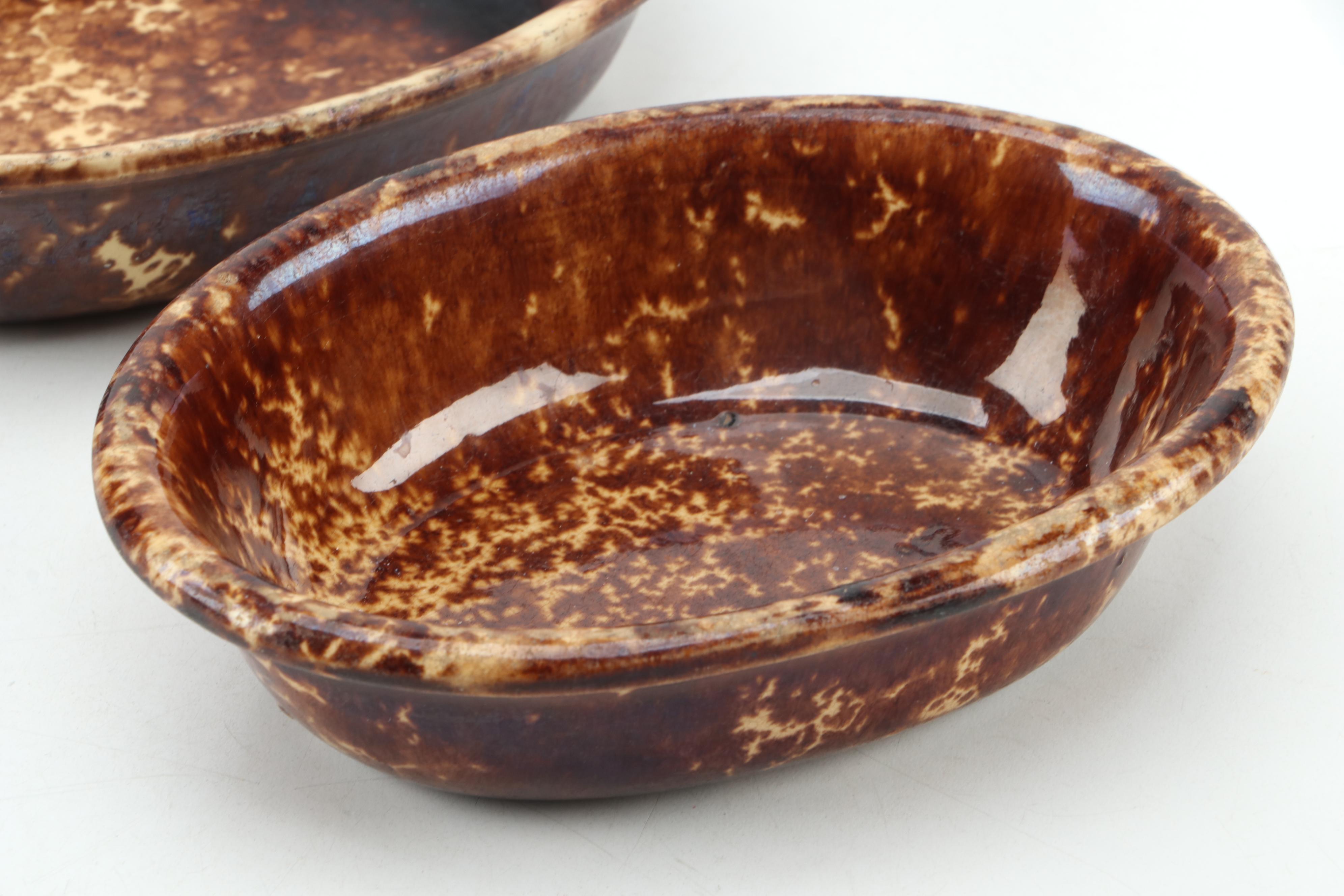 Treacle Glazed Bennington Ware Style Ceramic Oval Serving Dishes | EBTH