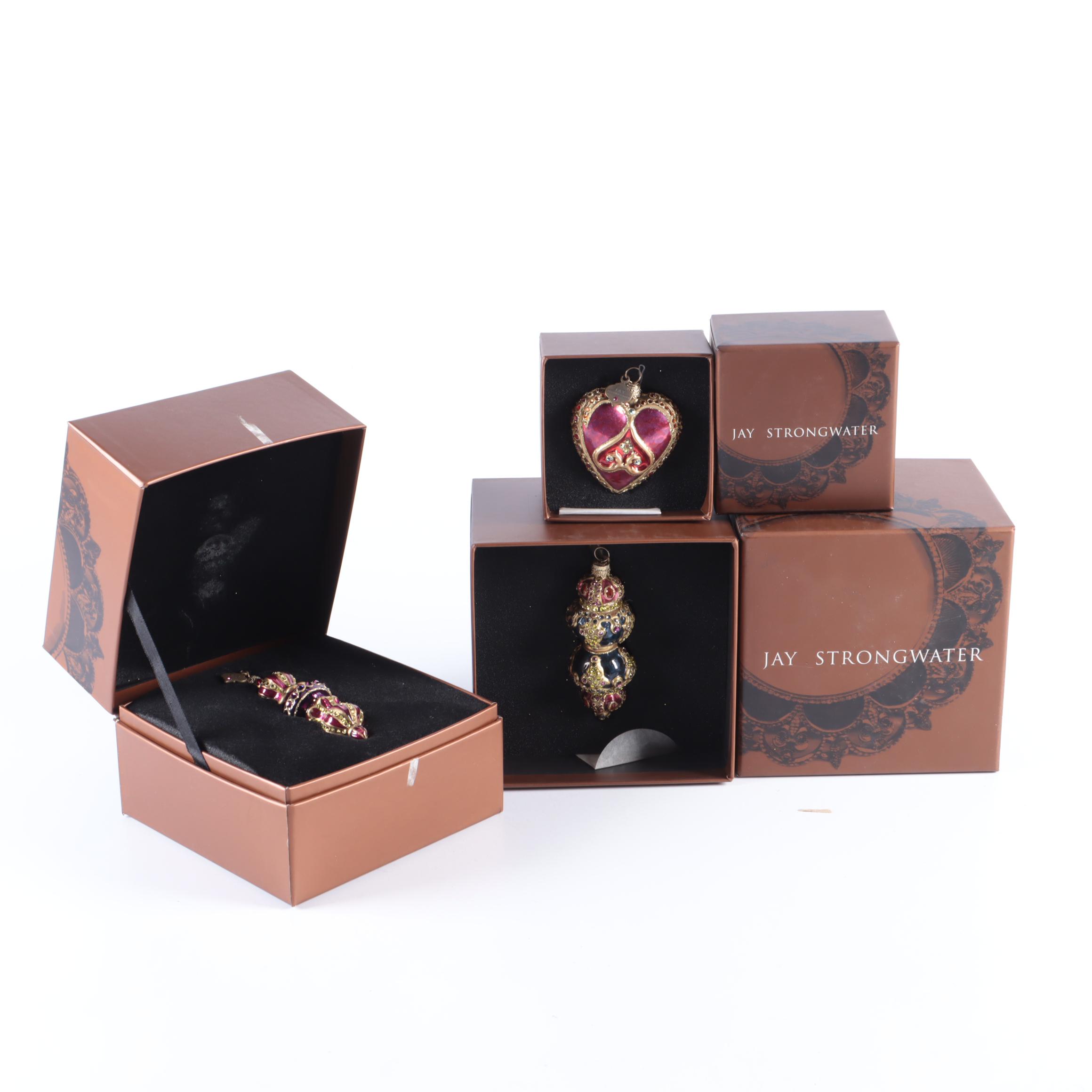 Jay Strongwater Glass Christmas Tree Ornaments | EBTH