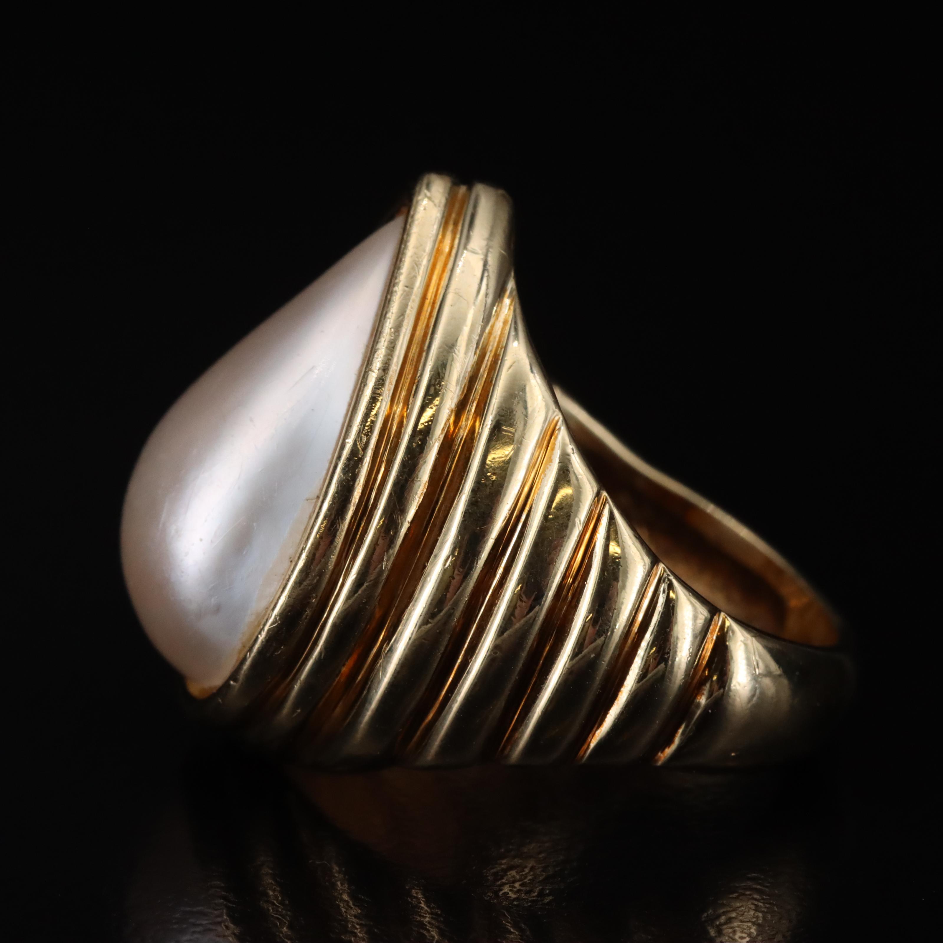 18K Pearl Stepped Ring | EBTH