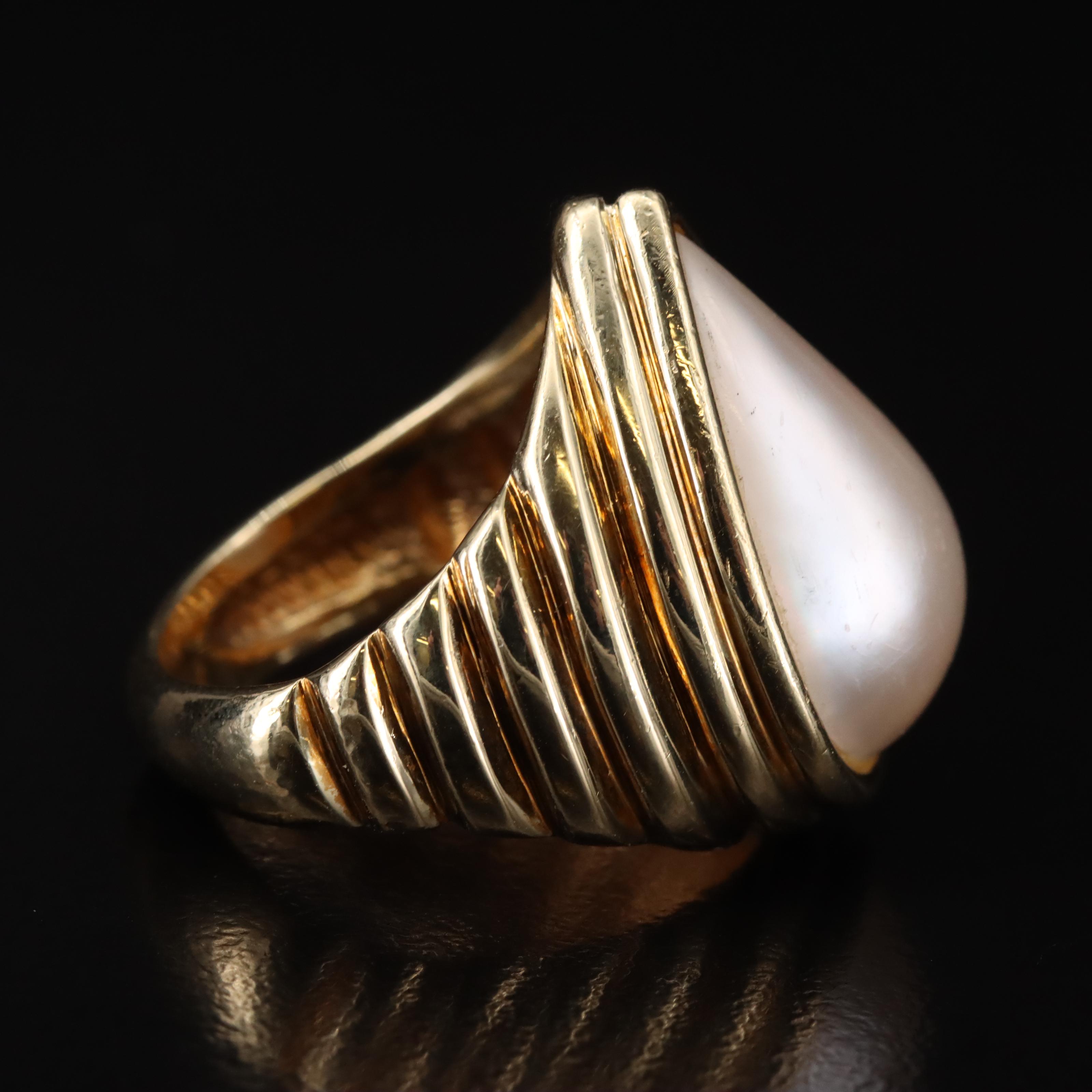 18K Pearl Stepped Ring | EBTH