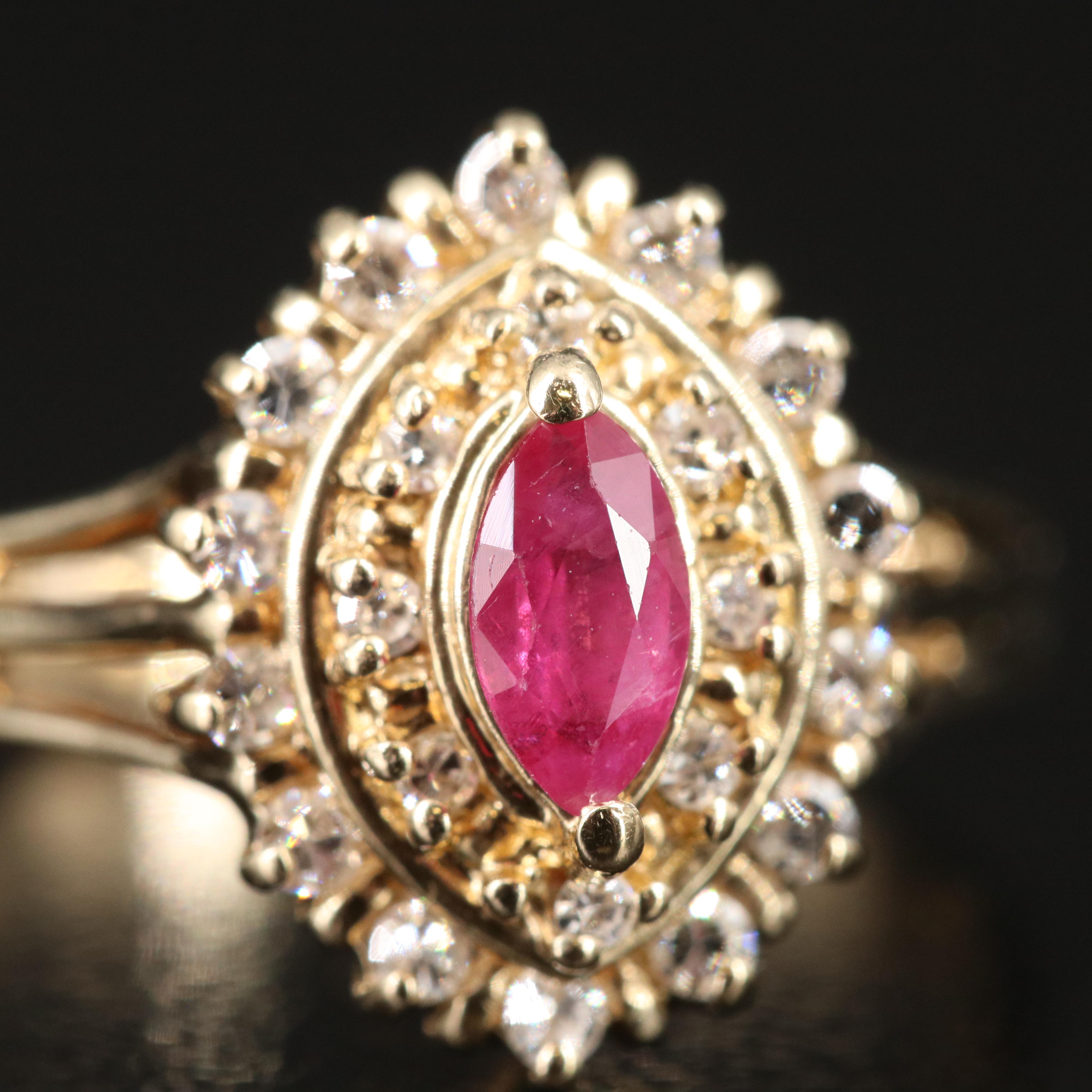 14K Ruby and Diamond Ring | EBTH
