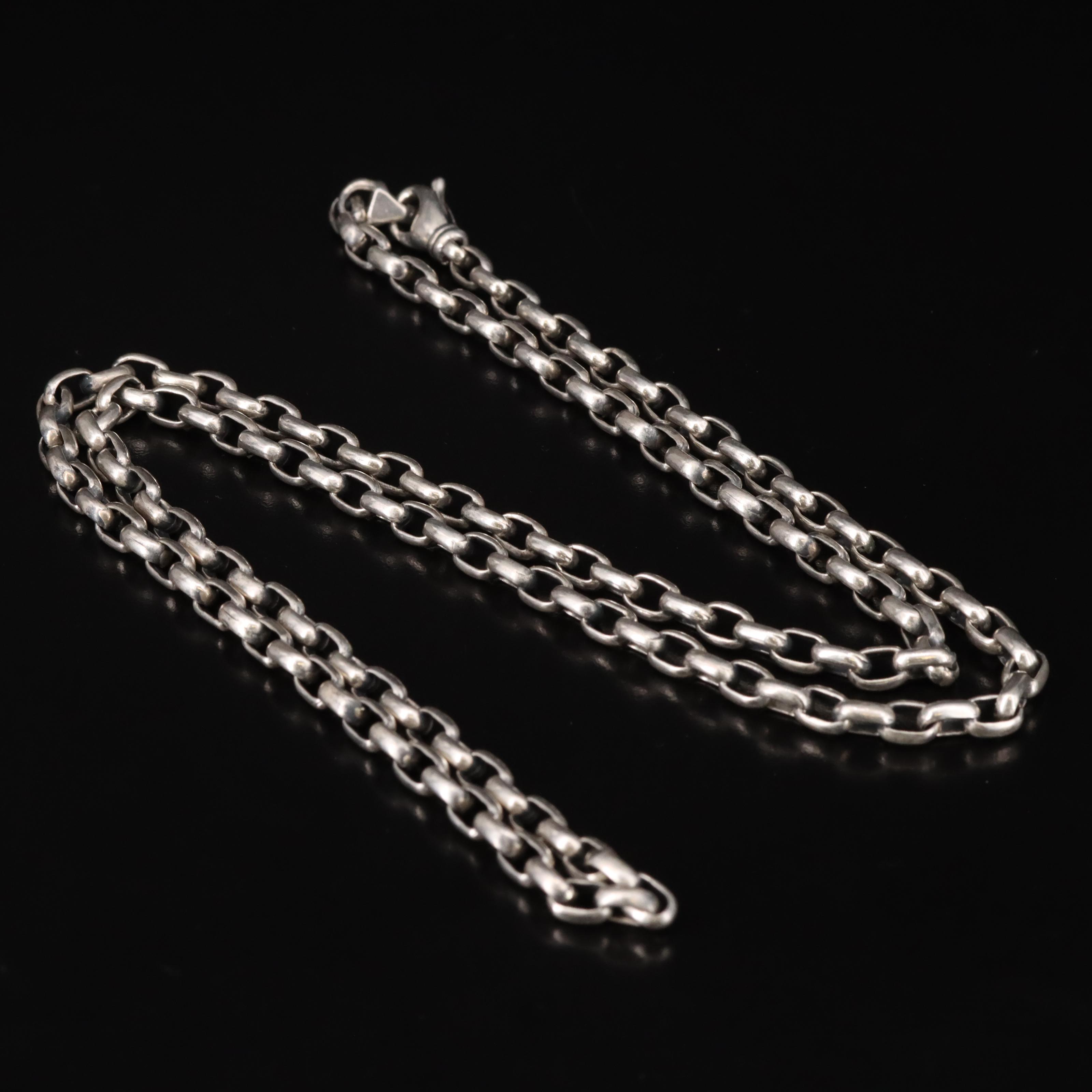 Sterling Oval Rolo Chain Necklace | EBTH