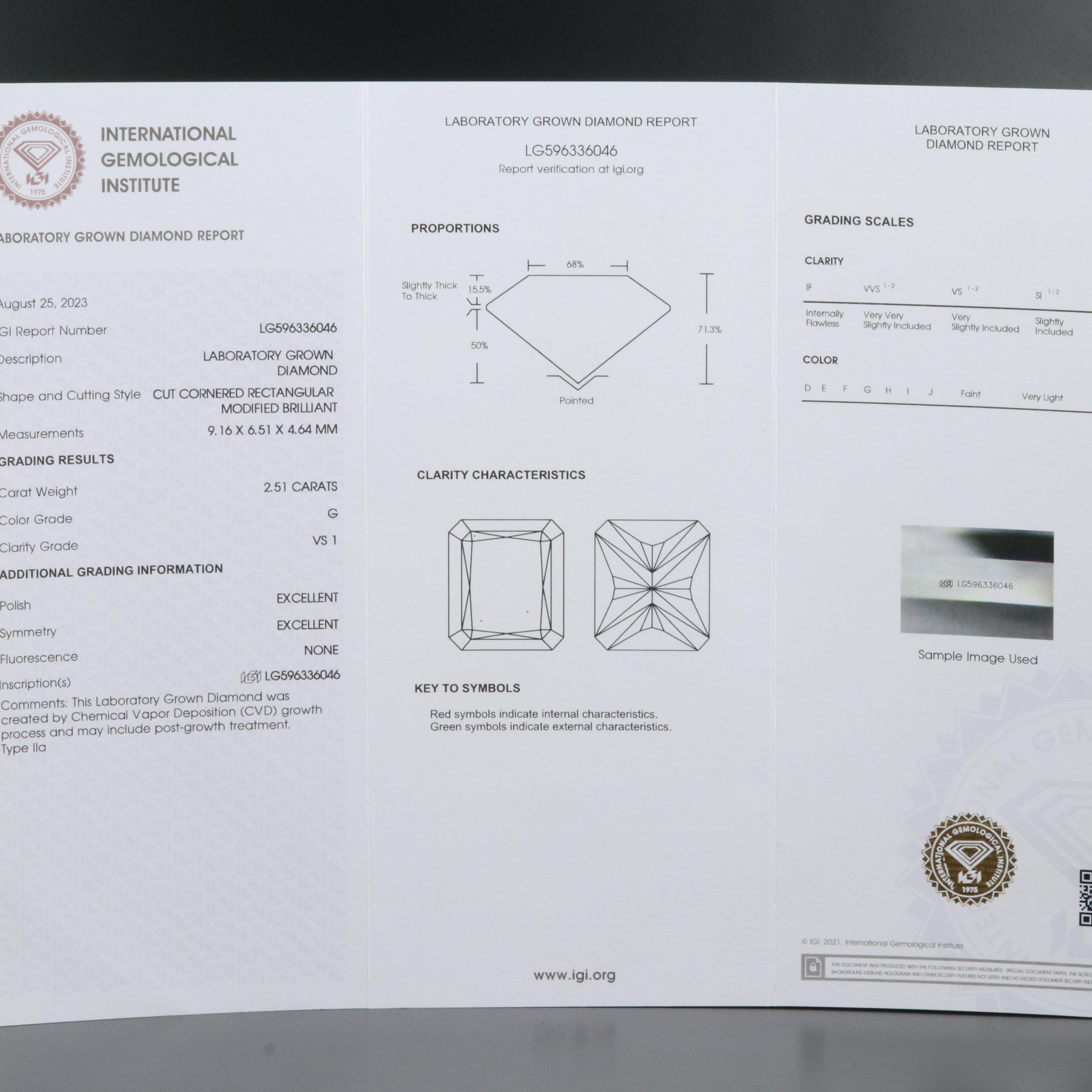 Loose 2.51 CT Lab Grown Diamond with IGI Report | EBTH