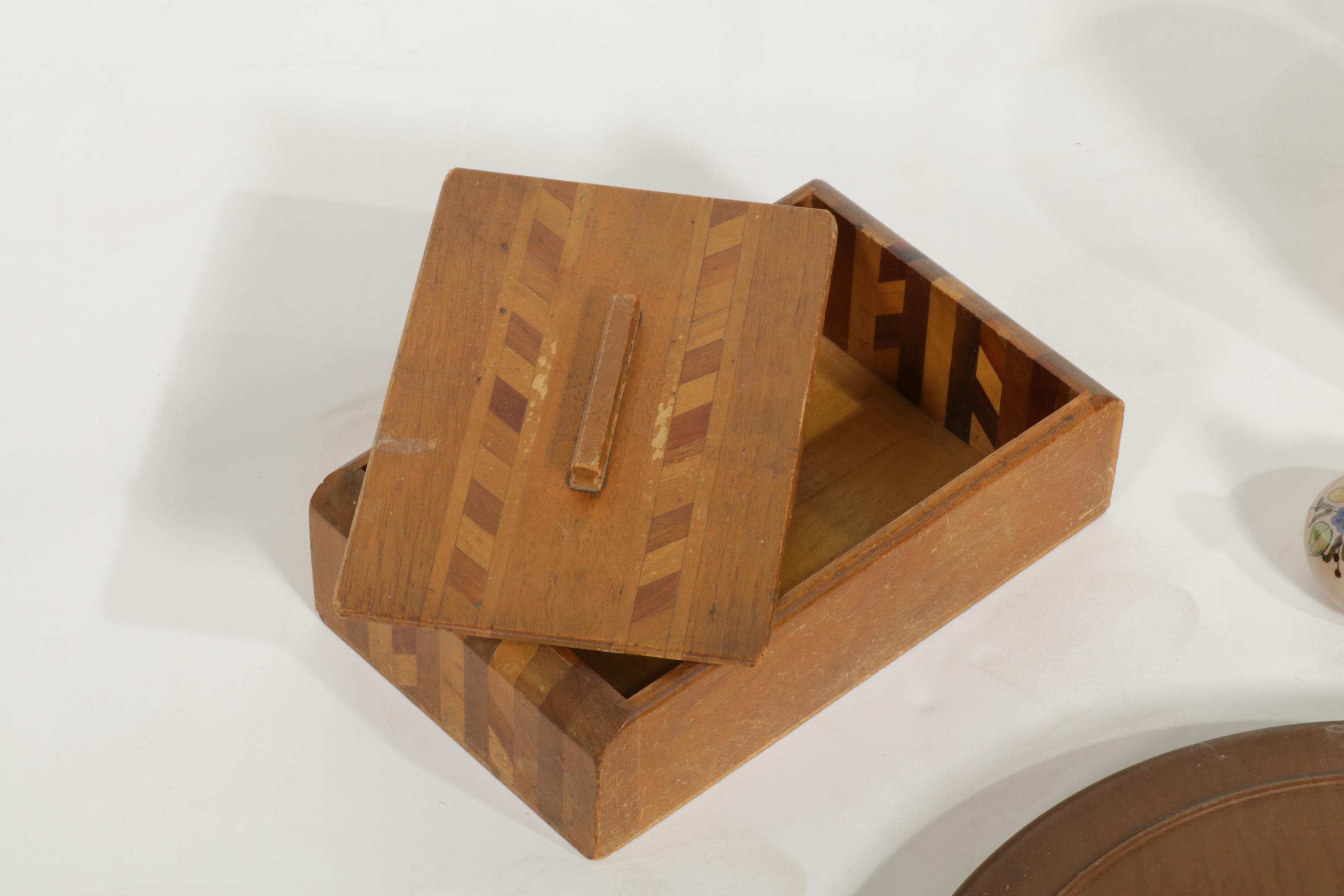 Amber Glass Hobnail Pendant Light With Trivet, Boxes, Bowls | EBTH