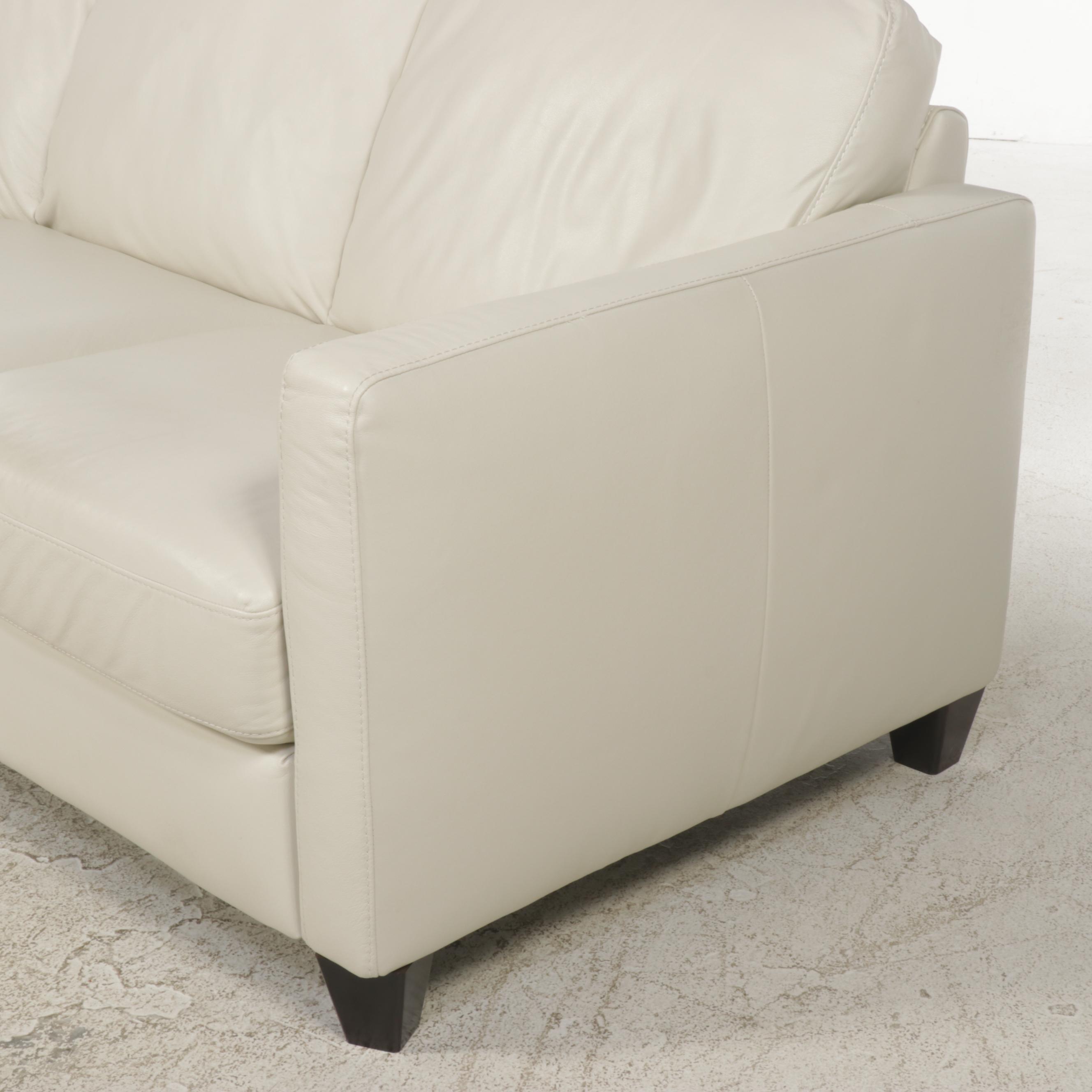 Natuzzi Modernist Style Leather Three-Seat Sofa | EBTH