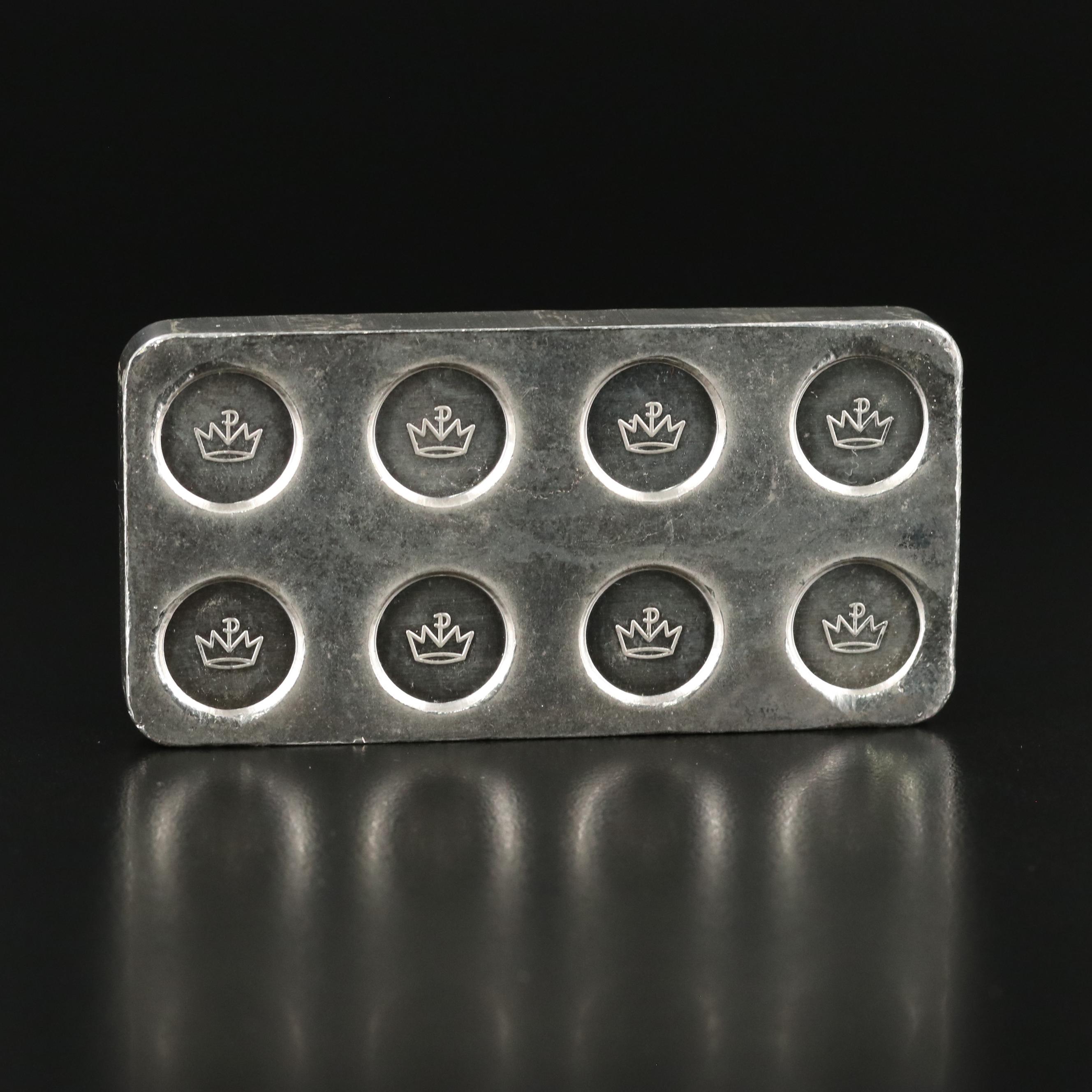Ten Ounce .999 Silver Bar in the Syle of a Lego | EBTH