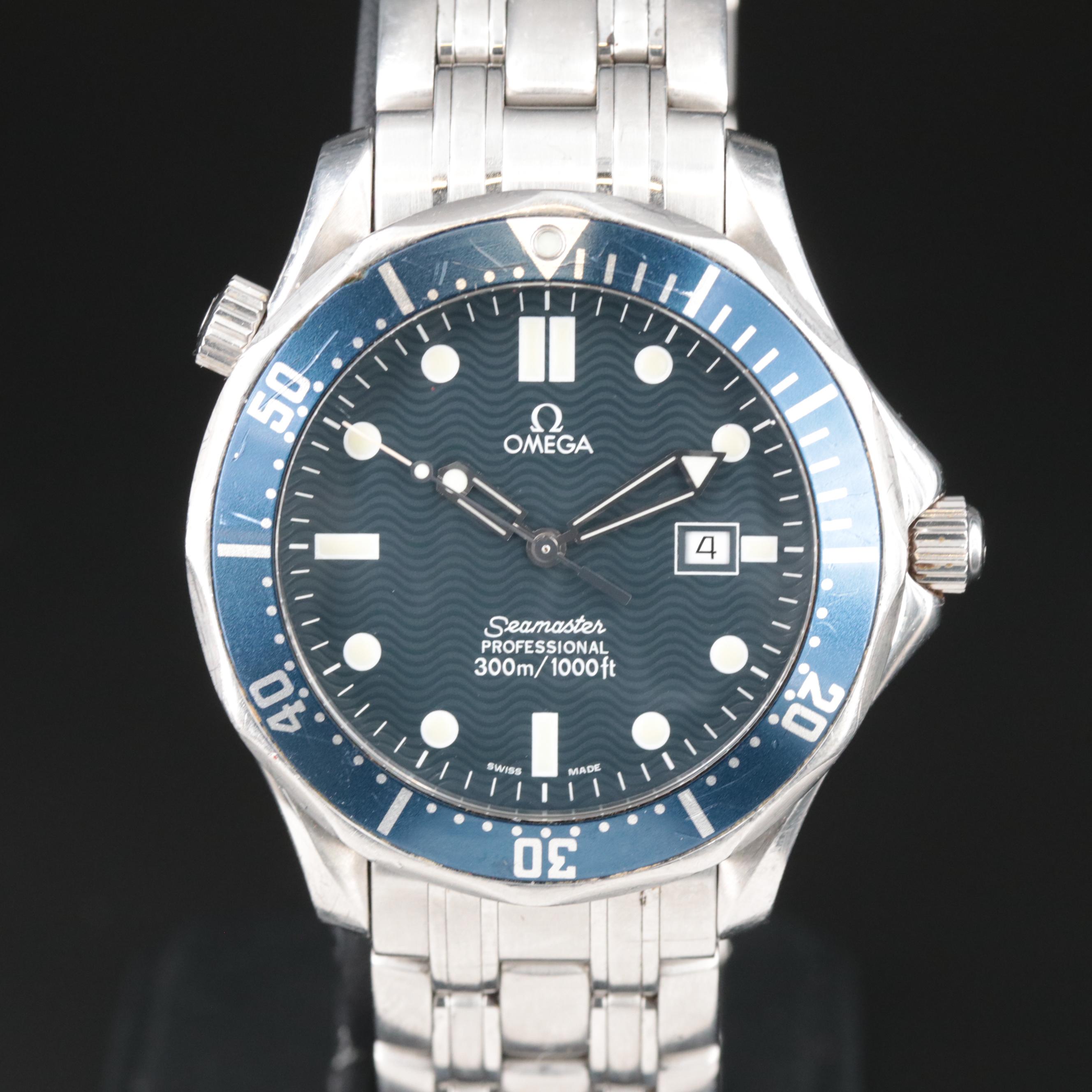 1998 Omega Seamaster Professional 300 Stainless Steel Wristwatch | EBTH
