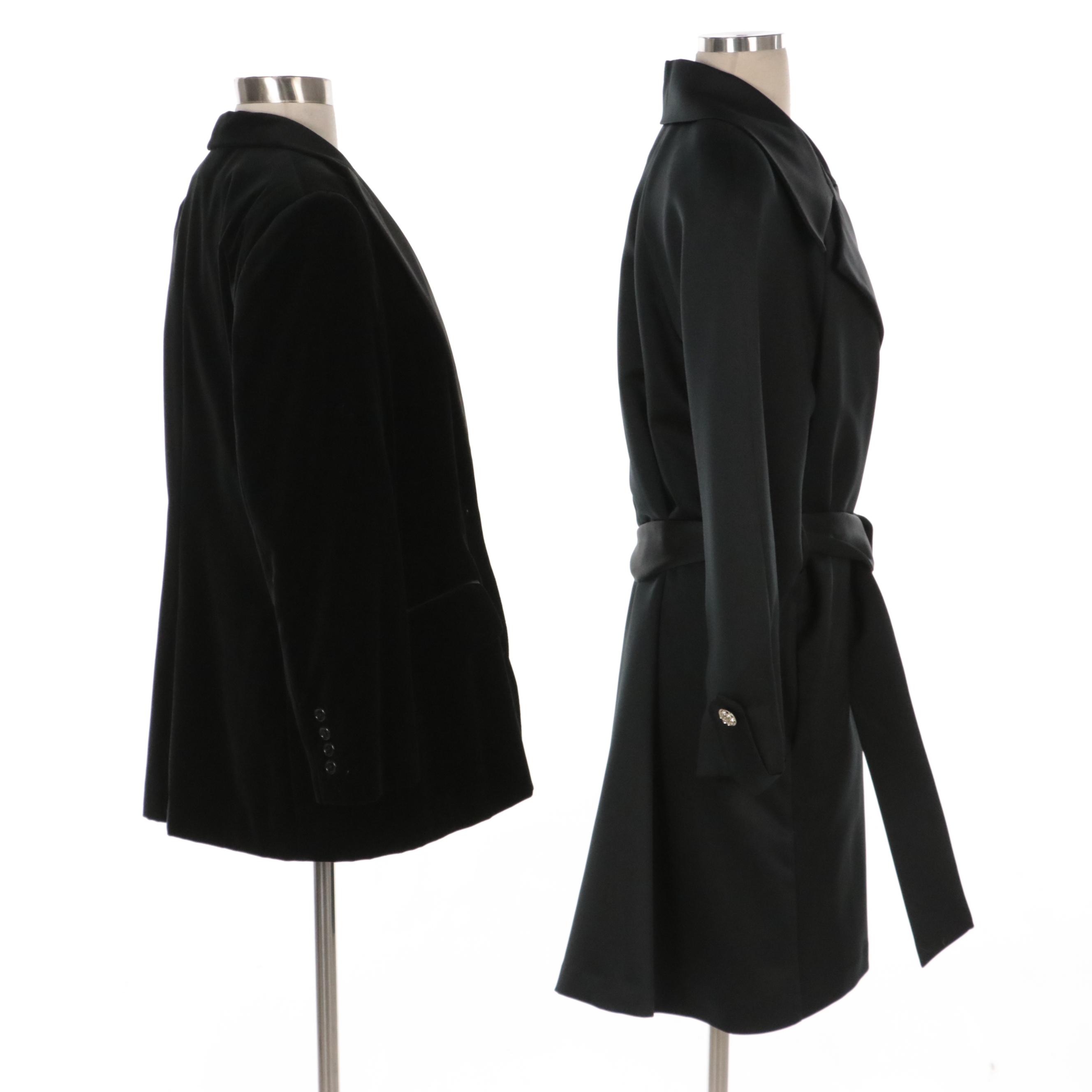 Lauren by Ralph Lauren Black Velvet Blazer and Patra Black Satin ...
