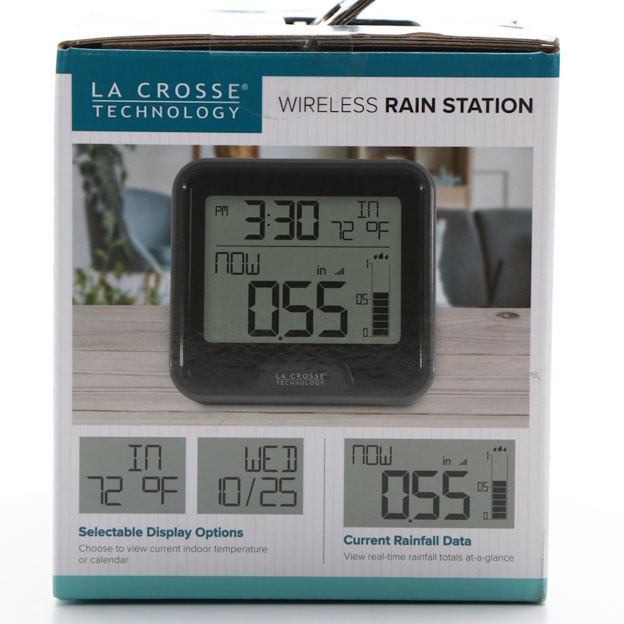 La Crosse Technology Wireless Digital Rain Gauge/Recorder | EBTH La Crosse Technology Wireless Digital Rain Gauge/Recorder | EBTH