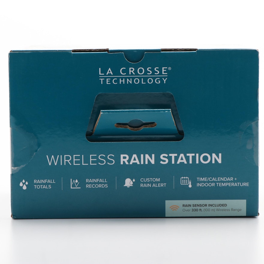 La Crosse Technology Wireless Digital Rain Gauge/Recorder | EBTH La Crosse Technology Wireless Digital Rain Gauge/Recorder | EBTH
