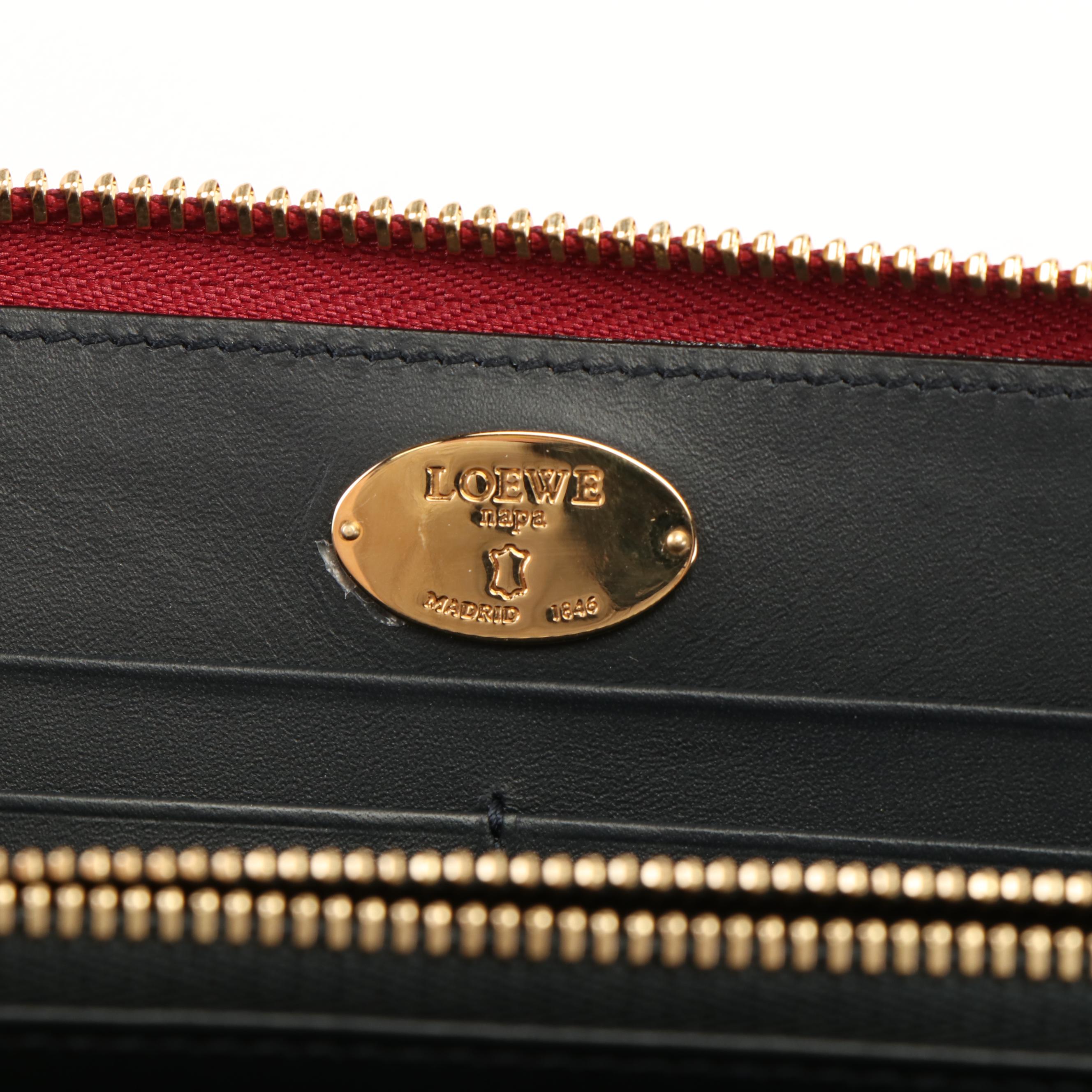 Loewe Red Leather Zip Around Wallet | EBTH