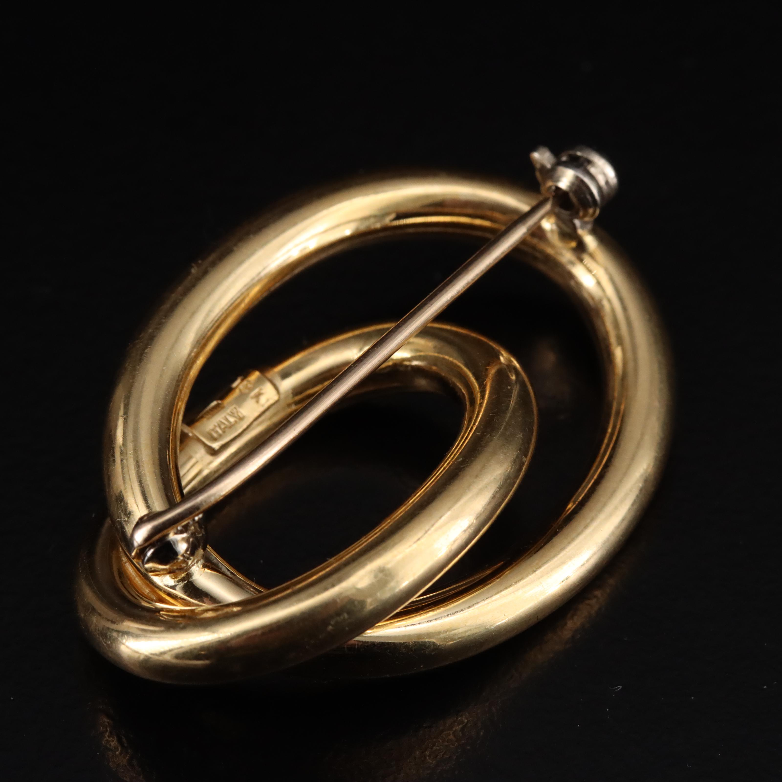 Italian 18K Interlocking Brooch | EBTH
