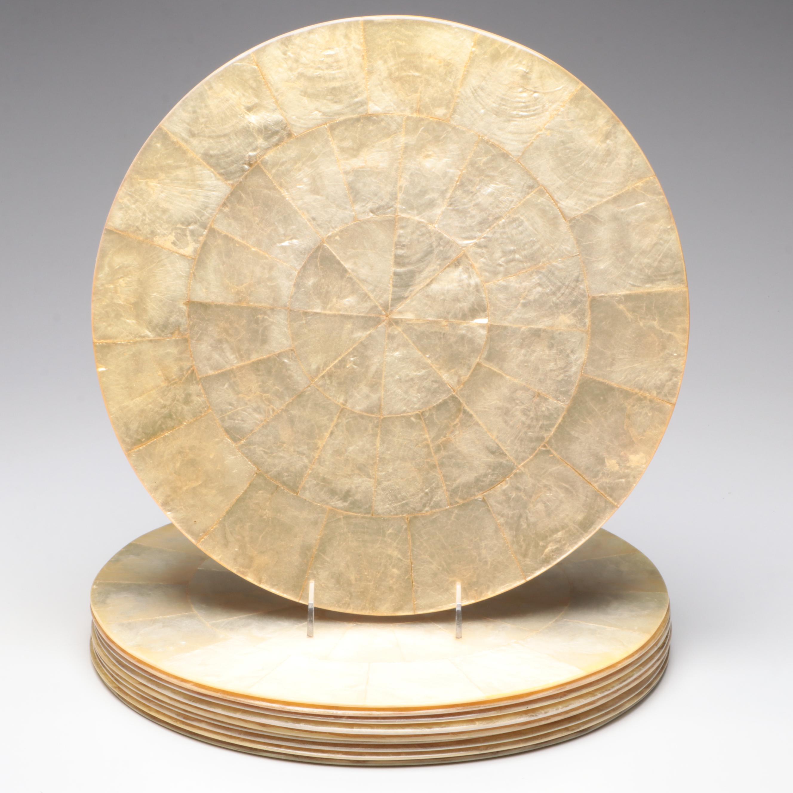 Kim Seybert Capiz Shell Placemats with Tamara Childs Glass Vase | EBTH