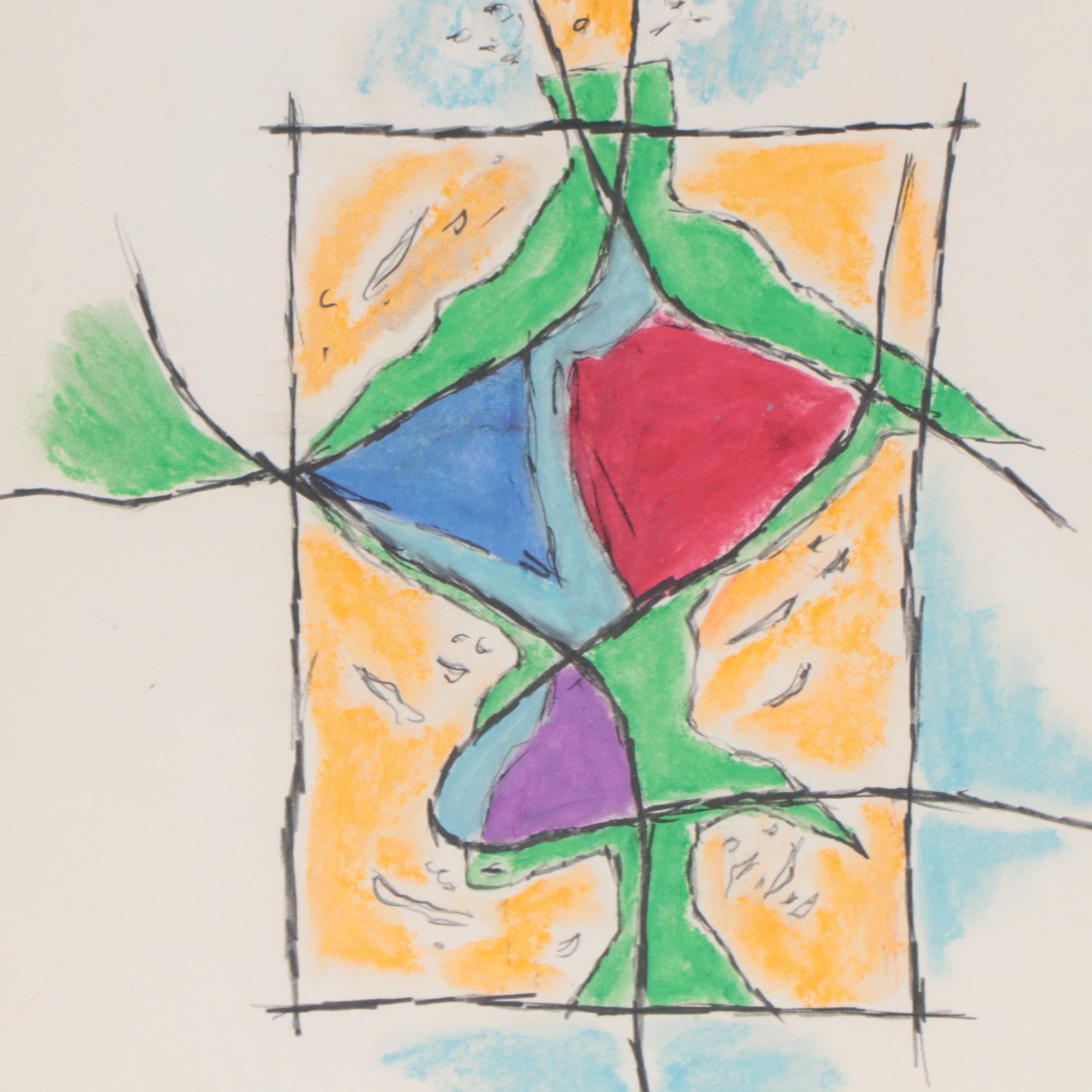 Achi Sullo Abstract Pastel Drawing, Mid to Late 20th Century | EBTH