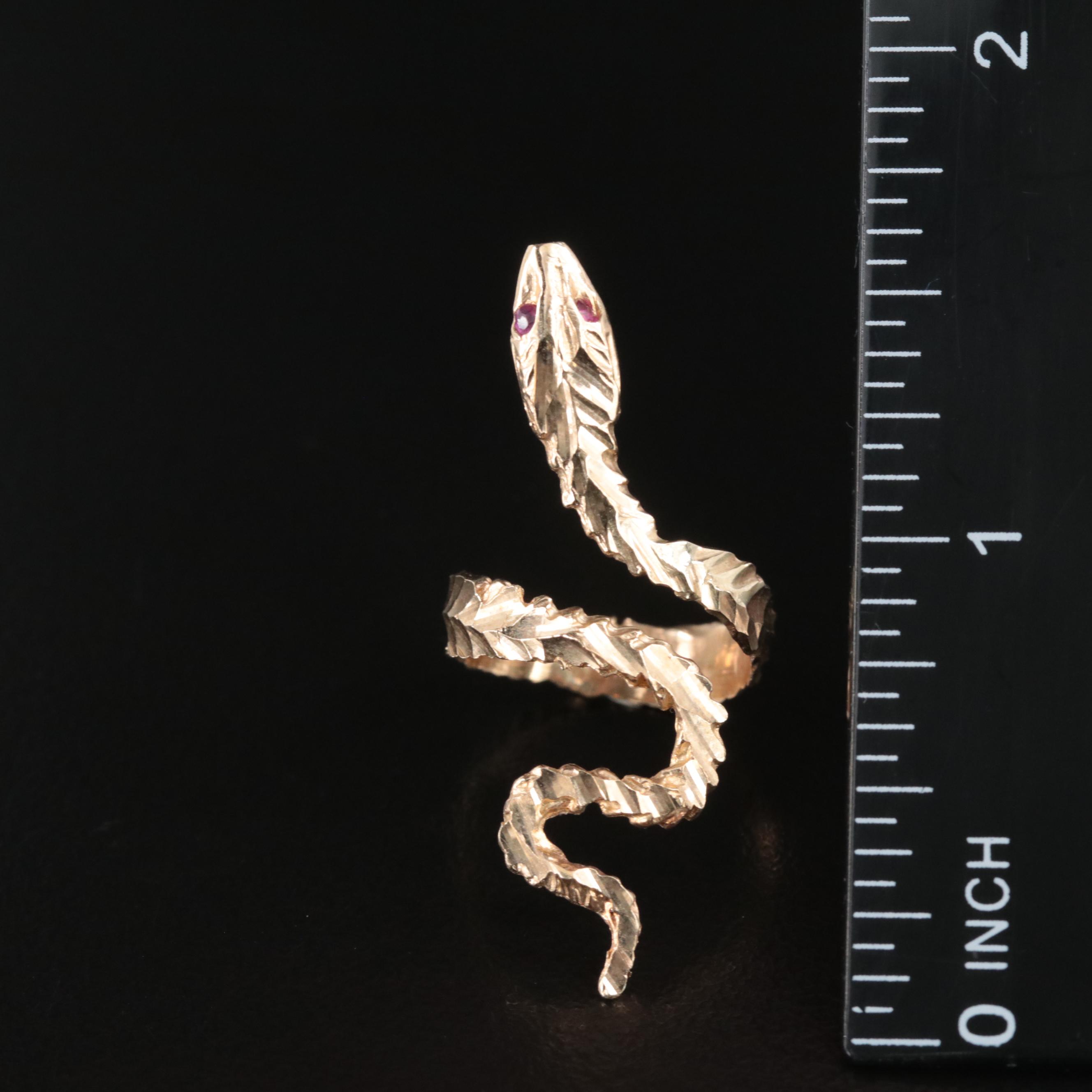 10K Ruby Snake Wrap Ring | EBTH