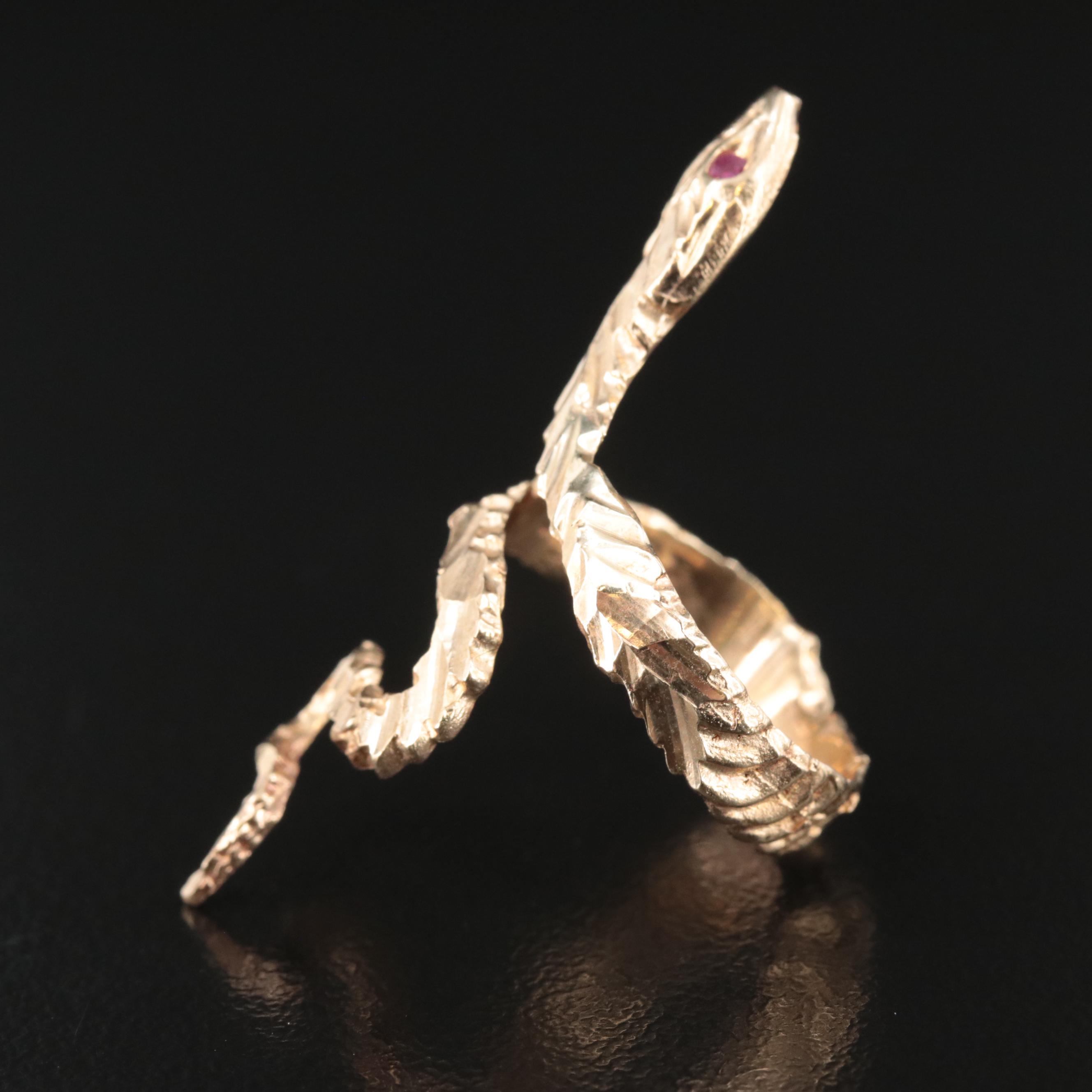 10K Ruby Snake Wrap Ring | EBTH