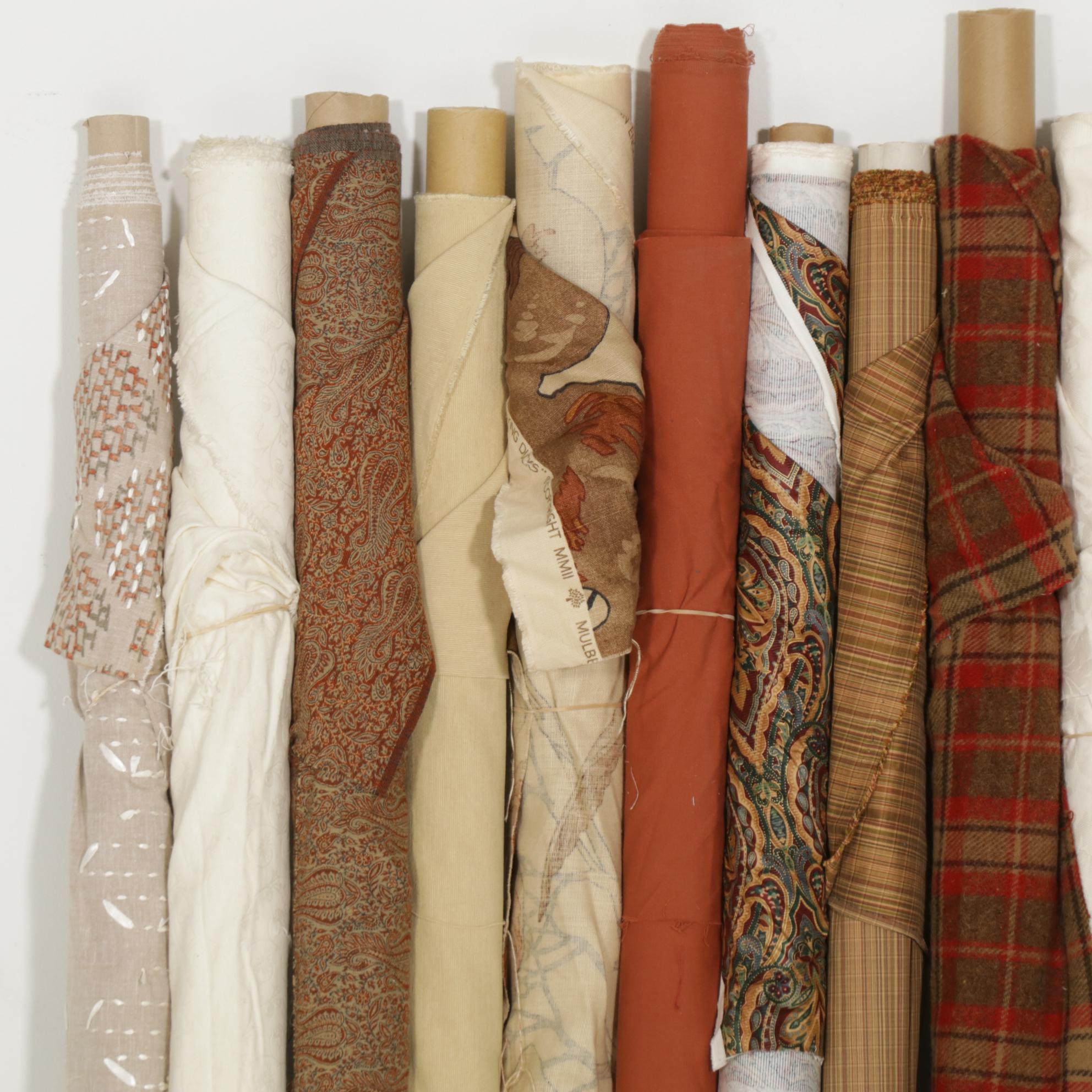 Earth-Tone Drapery and Upholstery Fabric, 27 Bolts in Collection | EBTH