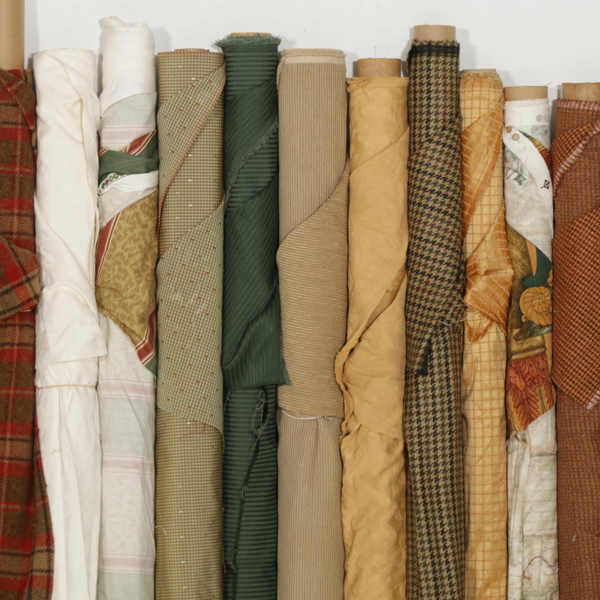 Earth-Tone Drapery and Upholstery Fabric, 27 Bolts in Collection | EBTH