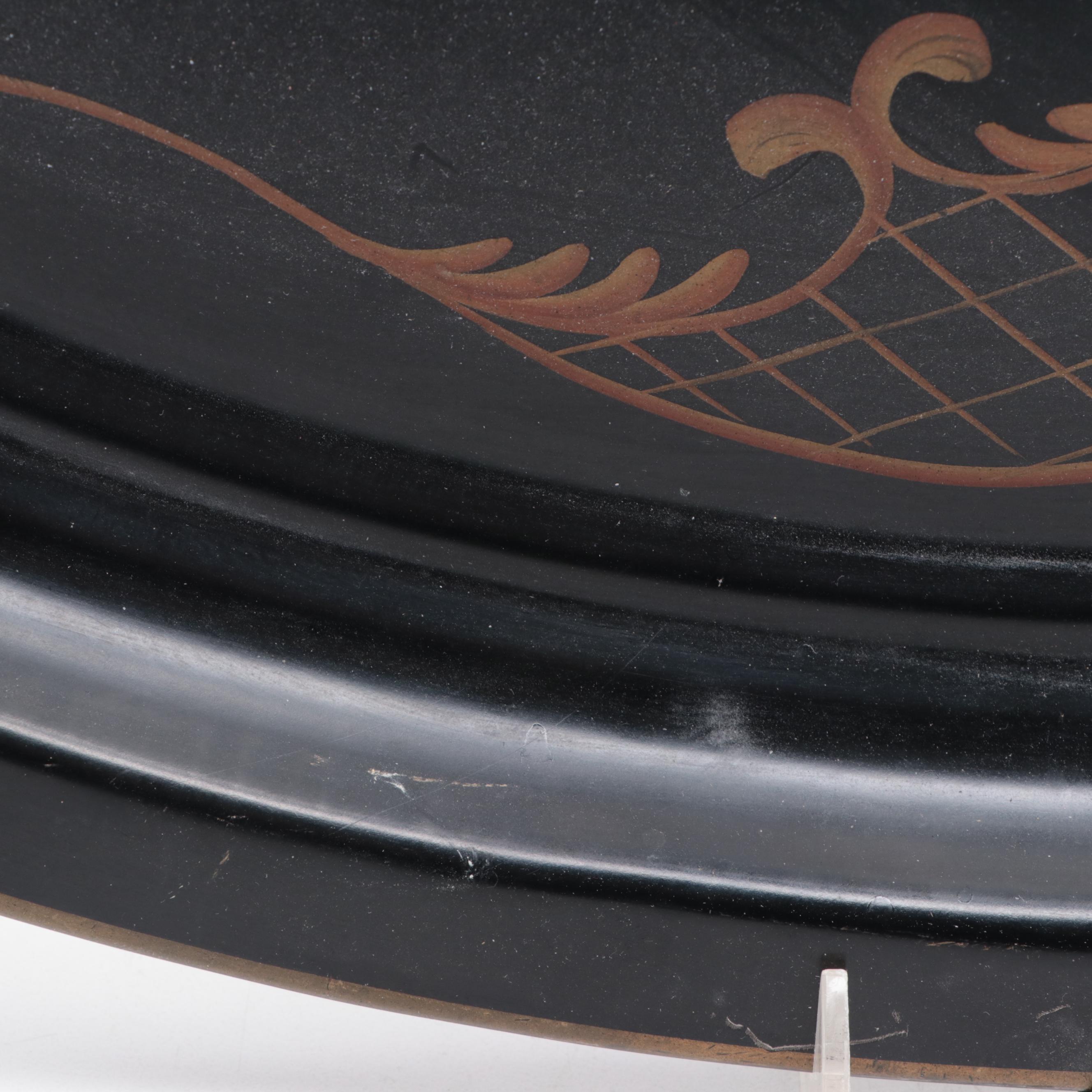 Handcrafted Pilgrim Art Toleware Decorated Metal Tray with Floral ...