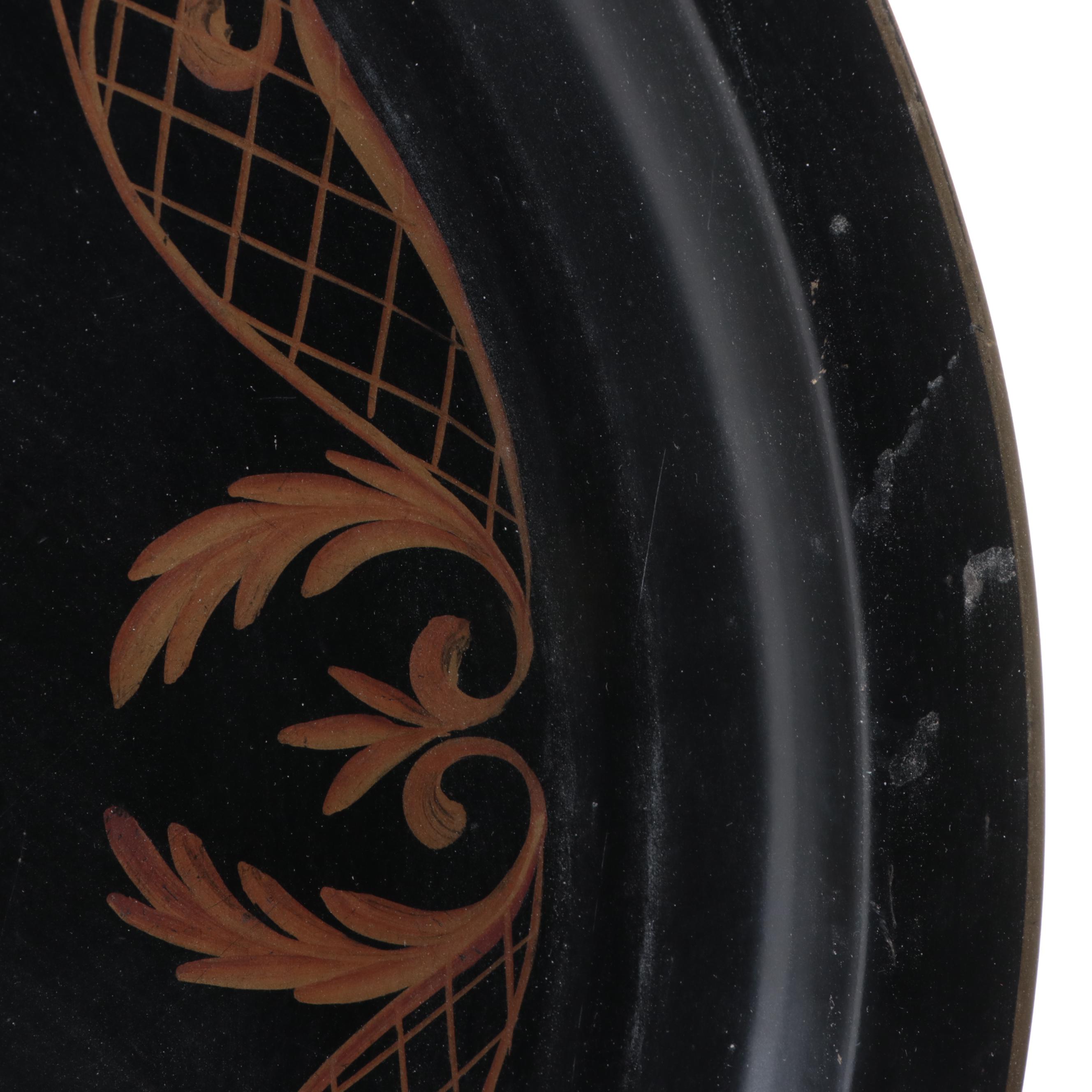 Handcrafted Pilgrim Art Toleware Decorated Metal Tray with Floral ...