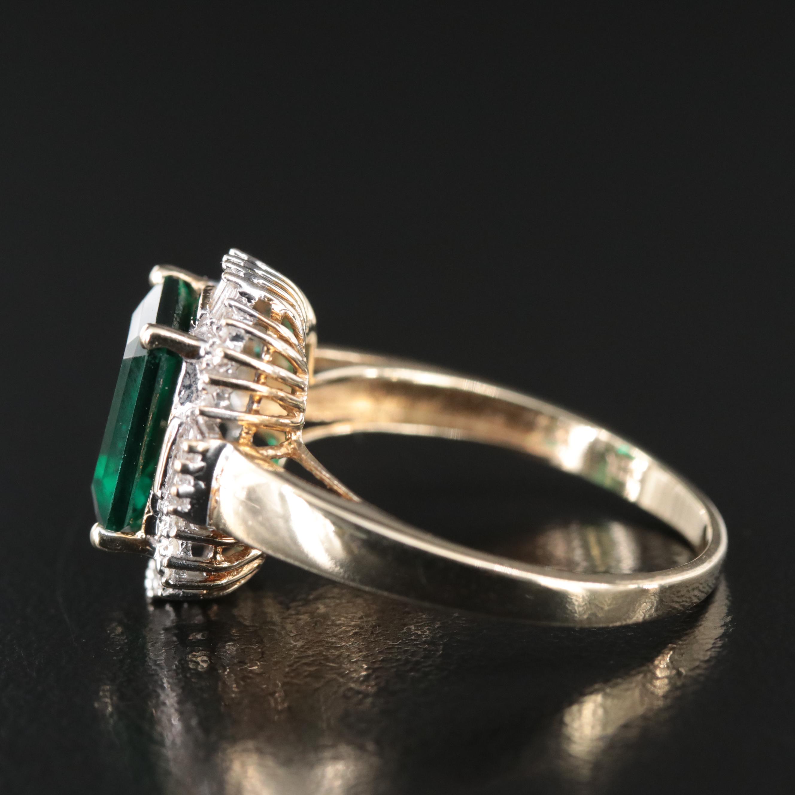10K Emerald and Diamond Ring | EBTH