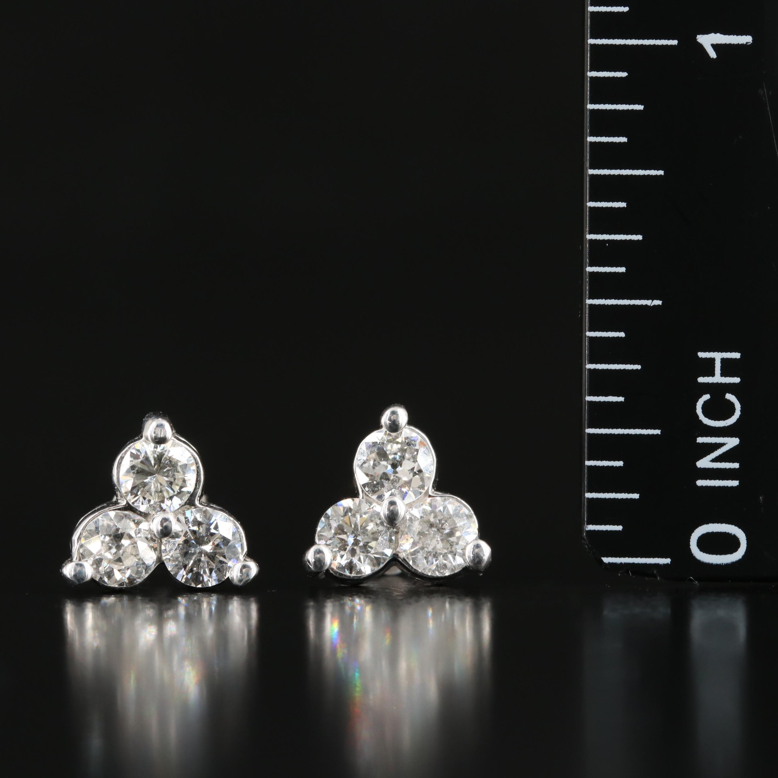 10K 1.29 CTW Diamond Trio Earrings | EBTH