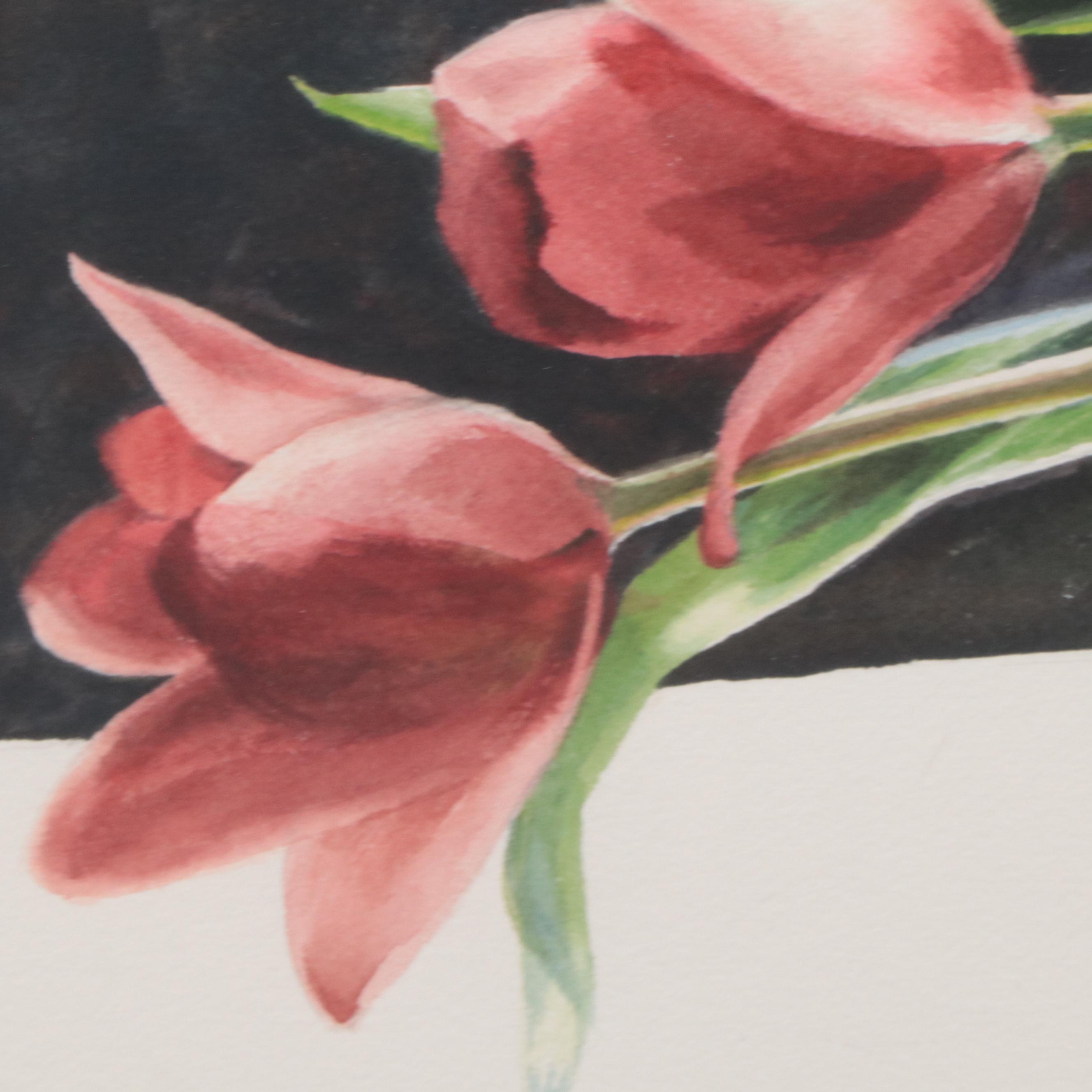 Joan Rothel Floral Still Life Watercolor Painting, Late 20th Century | EBTH