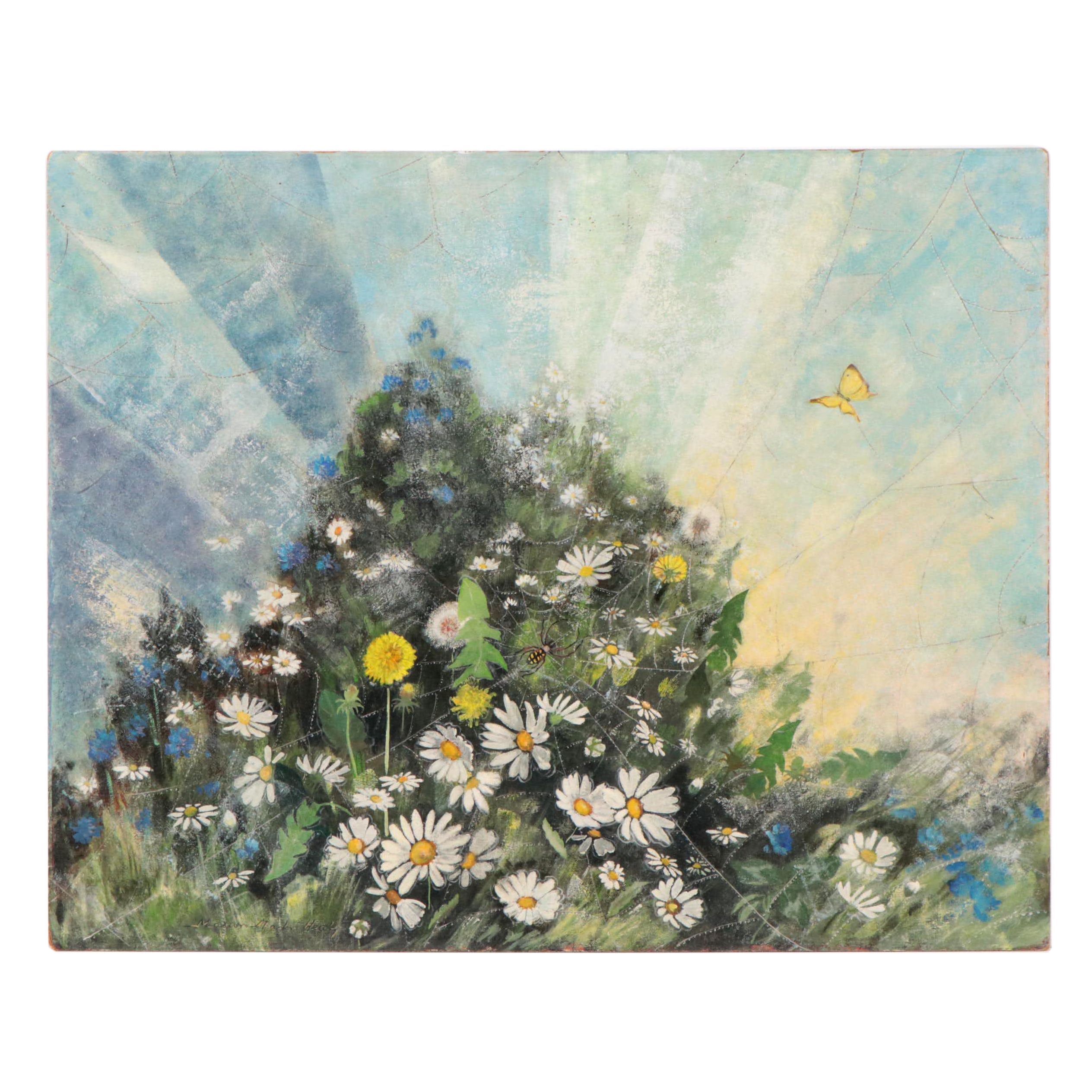 Marion Maxon Healy Oil Painting "Morning's At Seven," Mid-20th Century ...