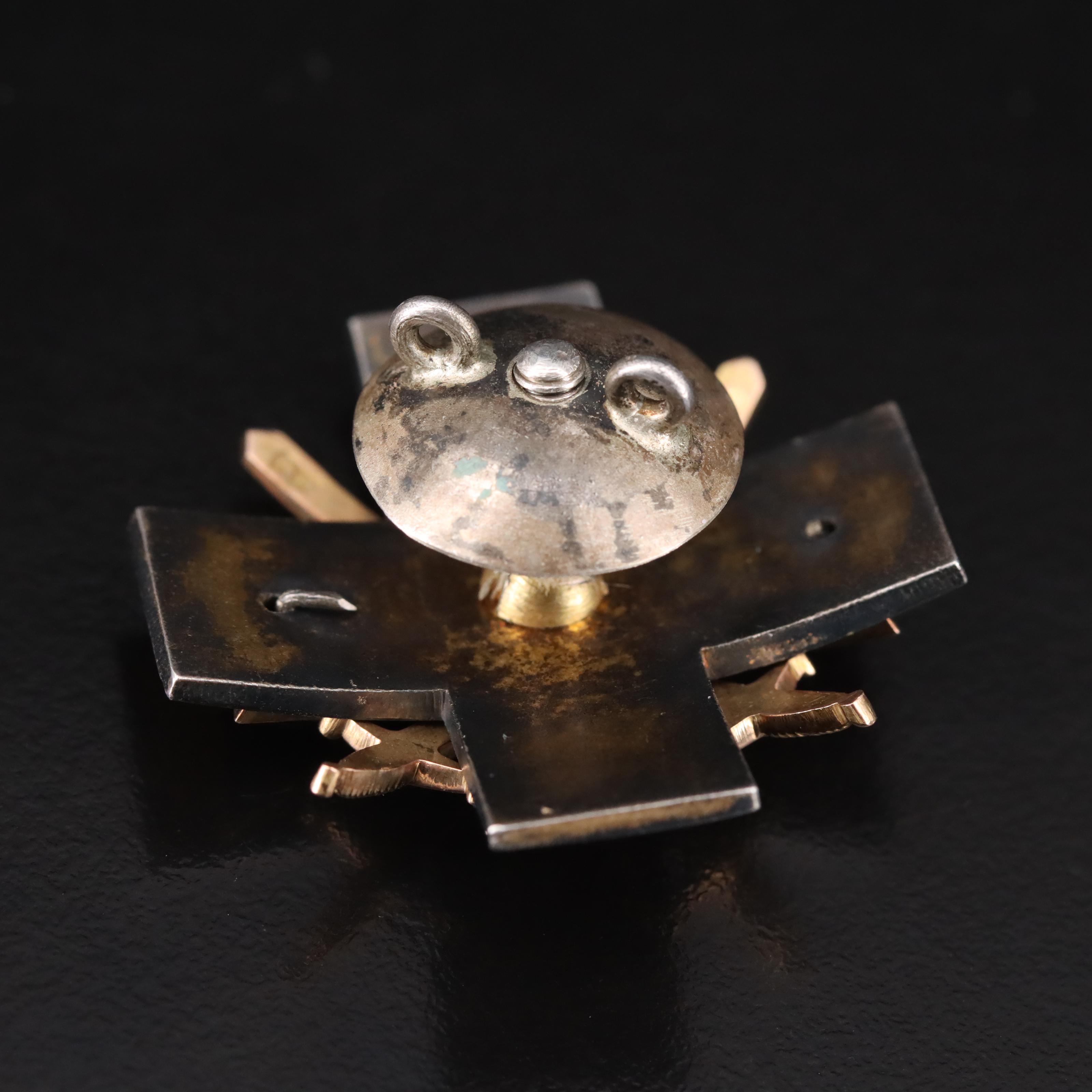 Antique Imperial Russian Enamel Military Badge with 14K Accent | EBTH