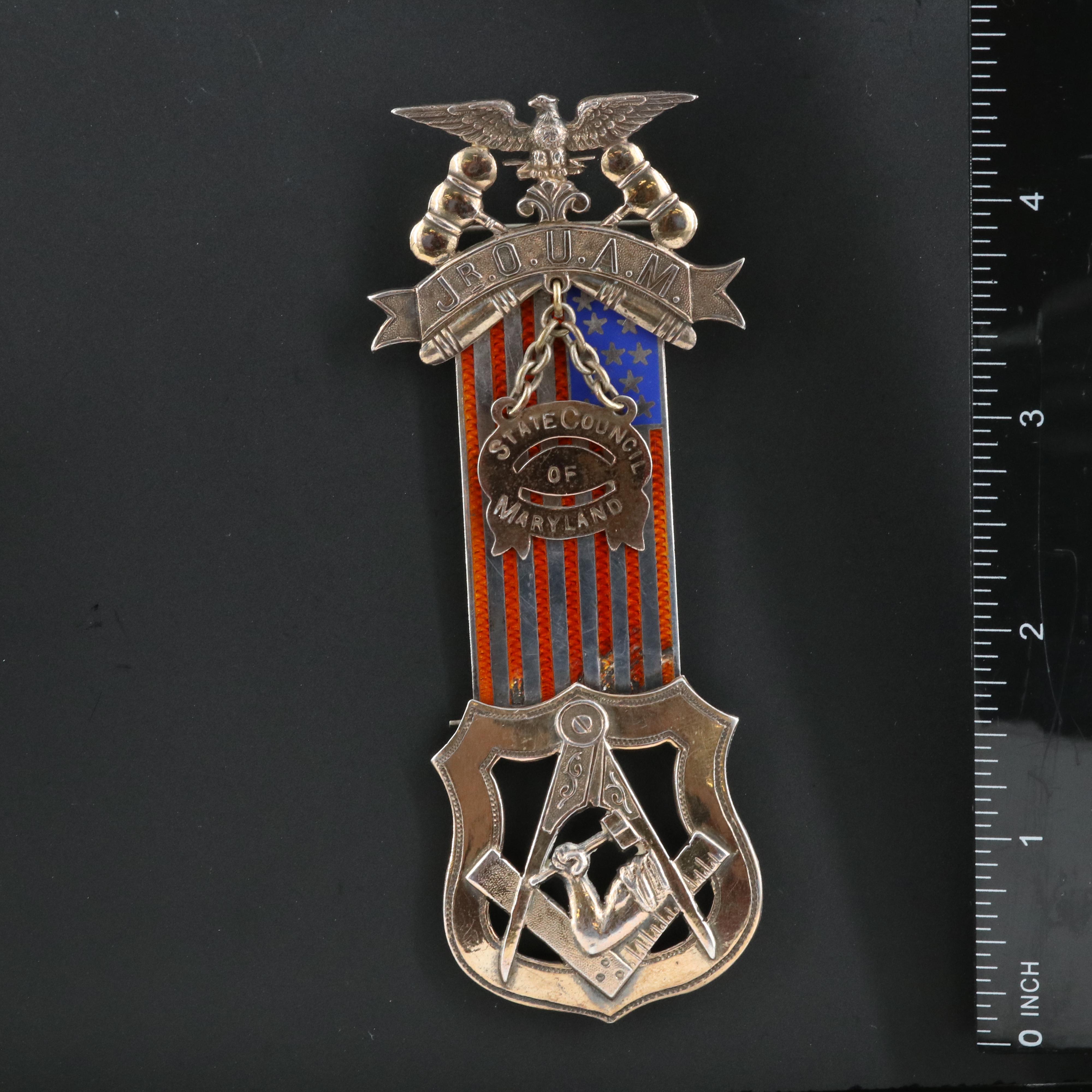 Sterling Vitreous Enamel Maryland State Council Pin | EBTH