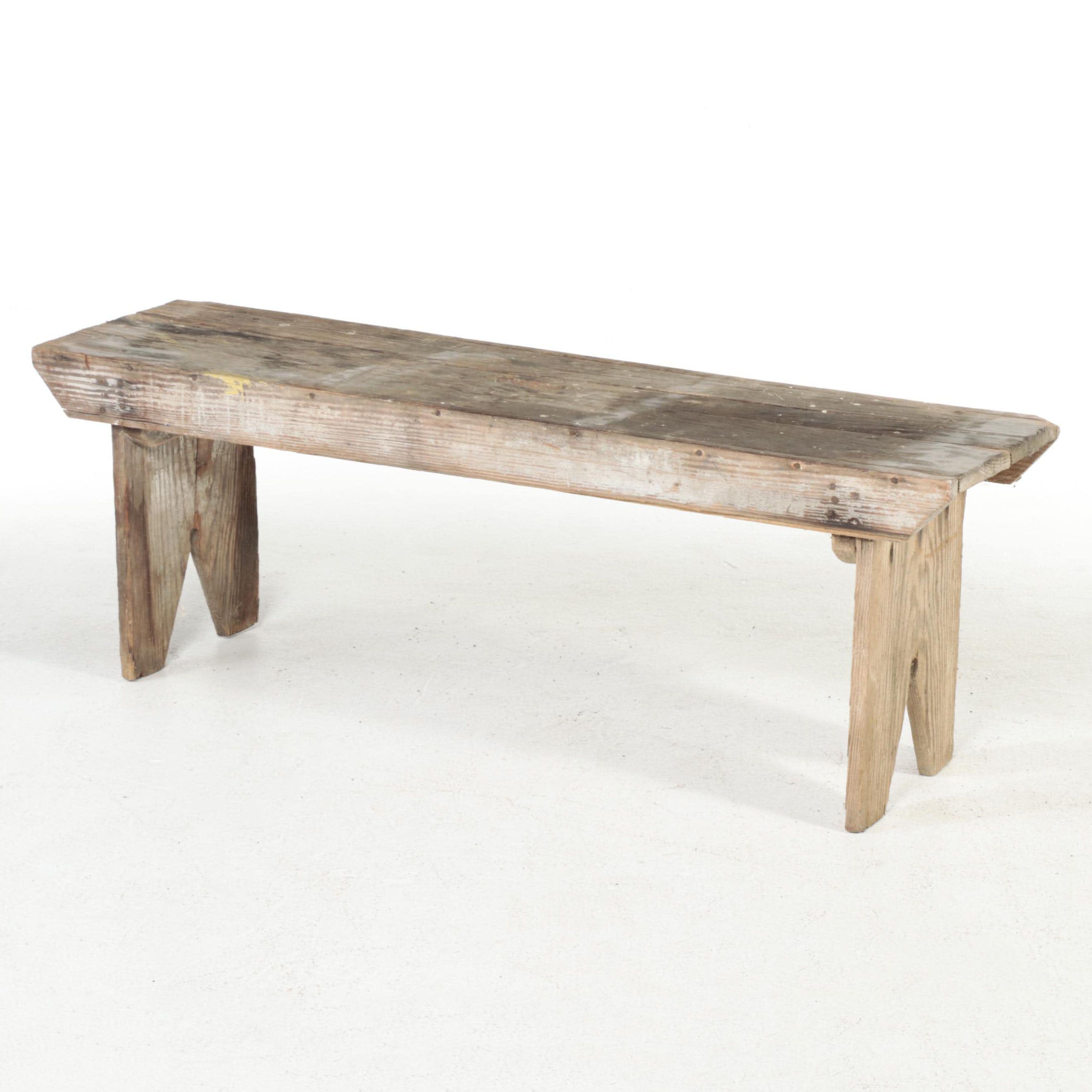 American Primitive Pine "Bootjack" Bench | EBTH
