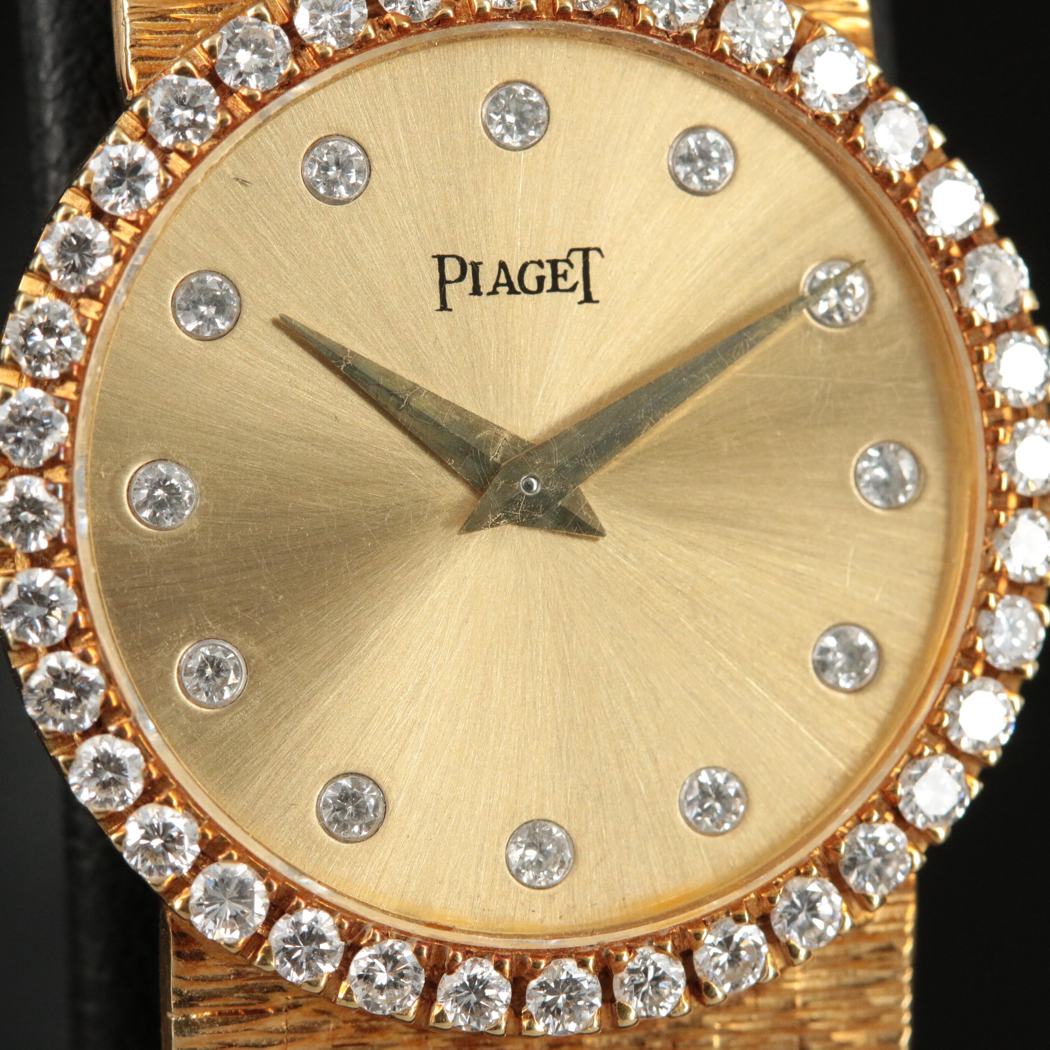 18K Piaget Custom Diamond Dial, Diamond Bezel Wristwatch | EBTH